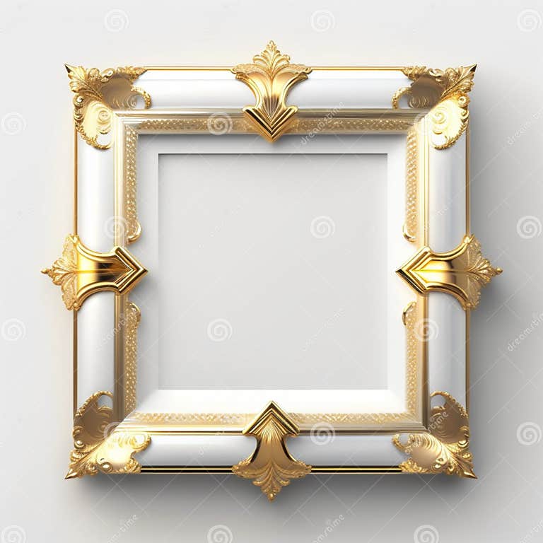 Square Frame on White Gray Background Generative AI Stock Illustration ...