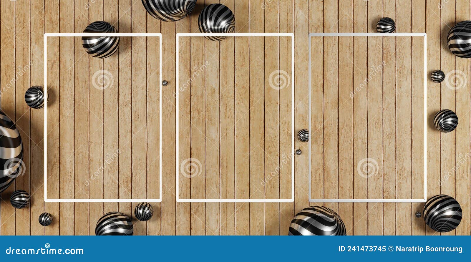 Square Frame on Wooden Wall for Displaying Messages. Label Background ...