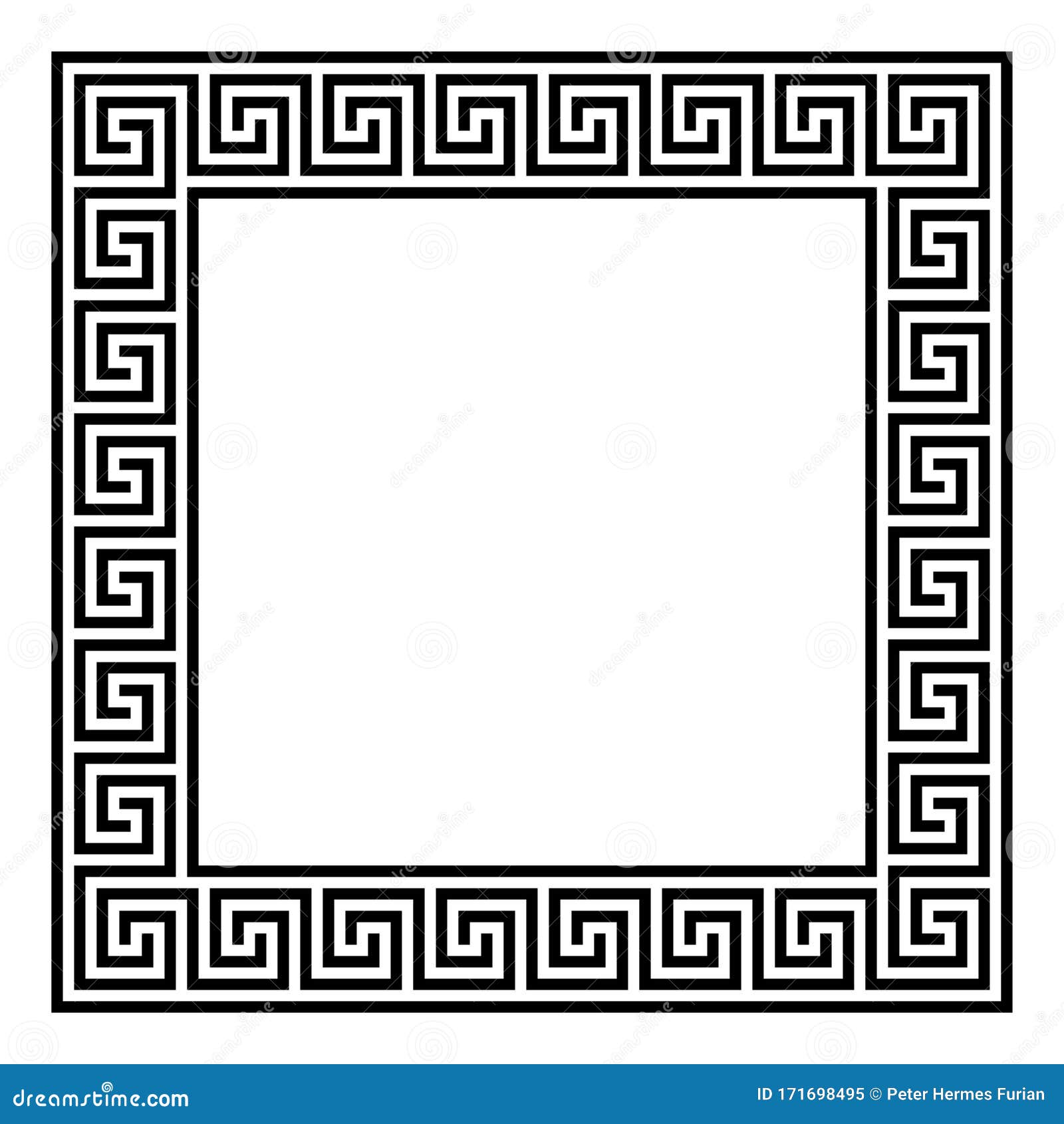 Disconnected Meander, Rectangle Frame Cartoon Vector | CartoonDealer ...