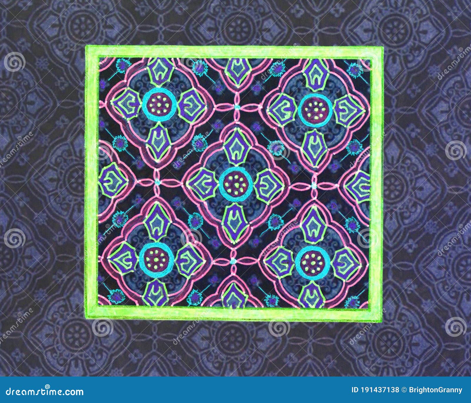 An Elaborate Pattern with Framed Colouring in/]. Stock Illustration ...