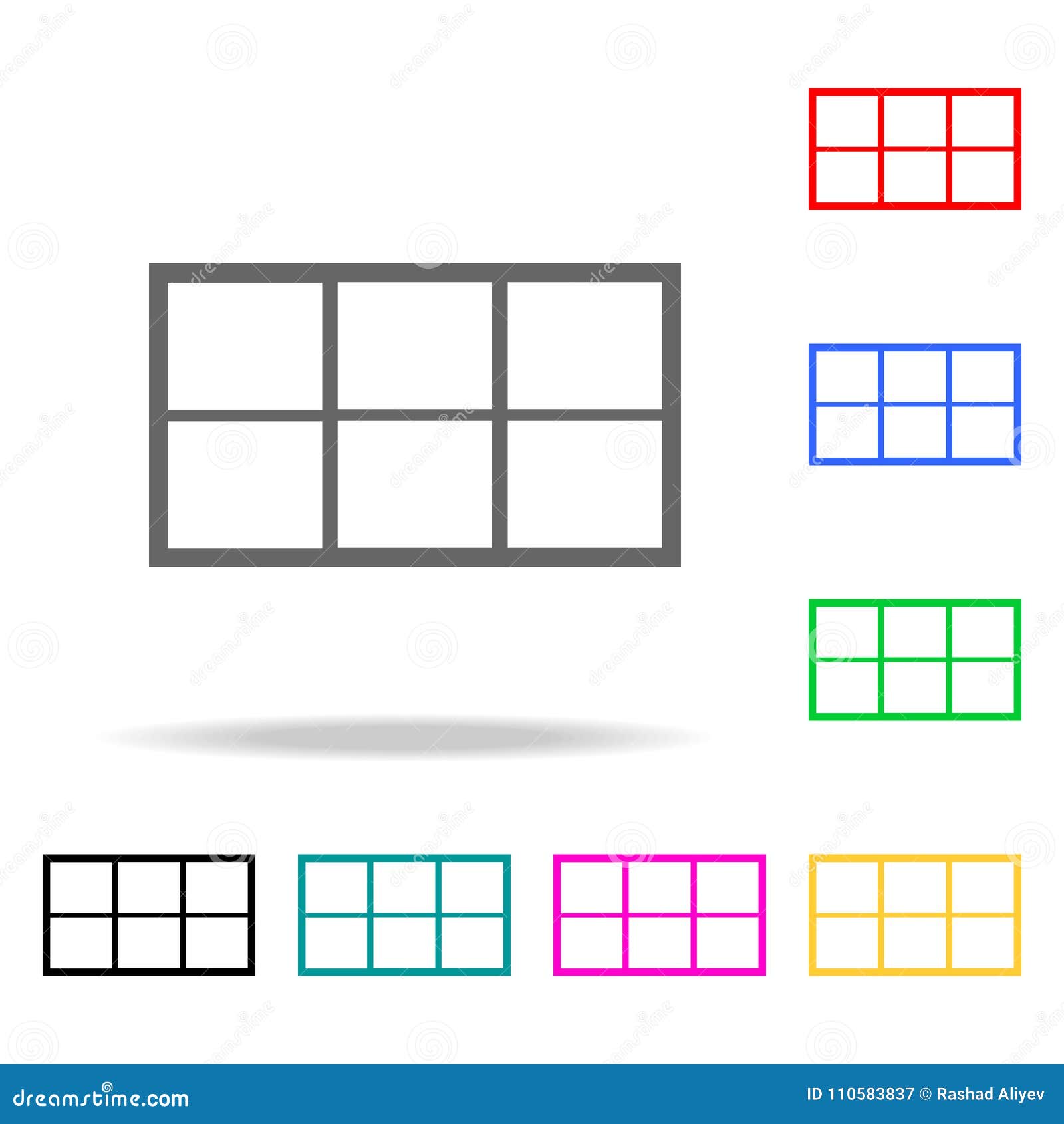 Square Framed Small Grid Web Icon. Elements in Multi Colored Icons for ...