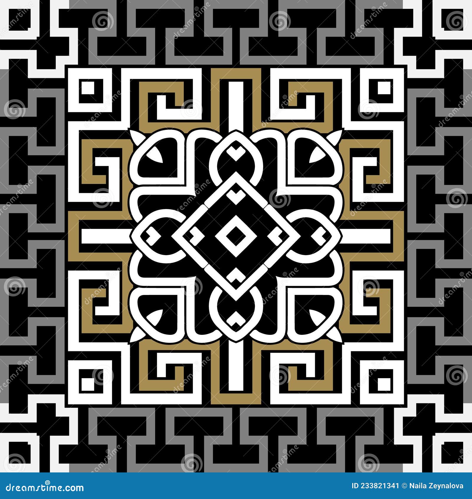 Square Frames and Borders. Greek Style Square Seamless Pattern. Elegant ...