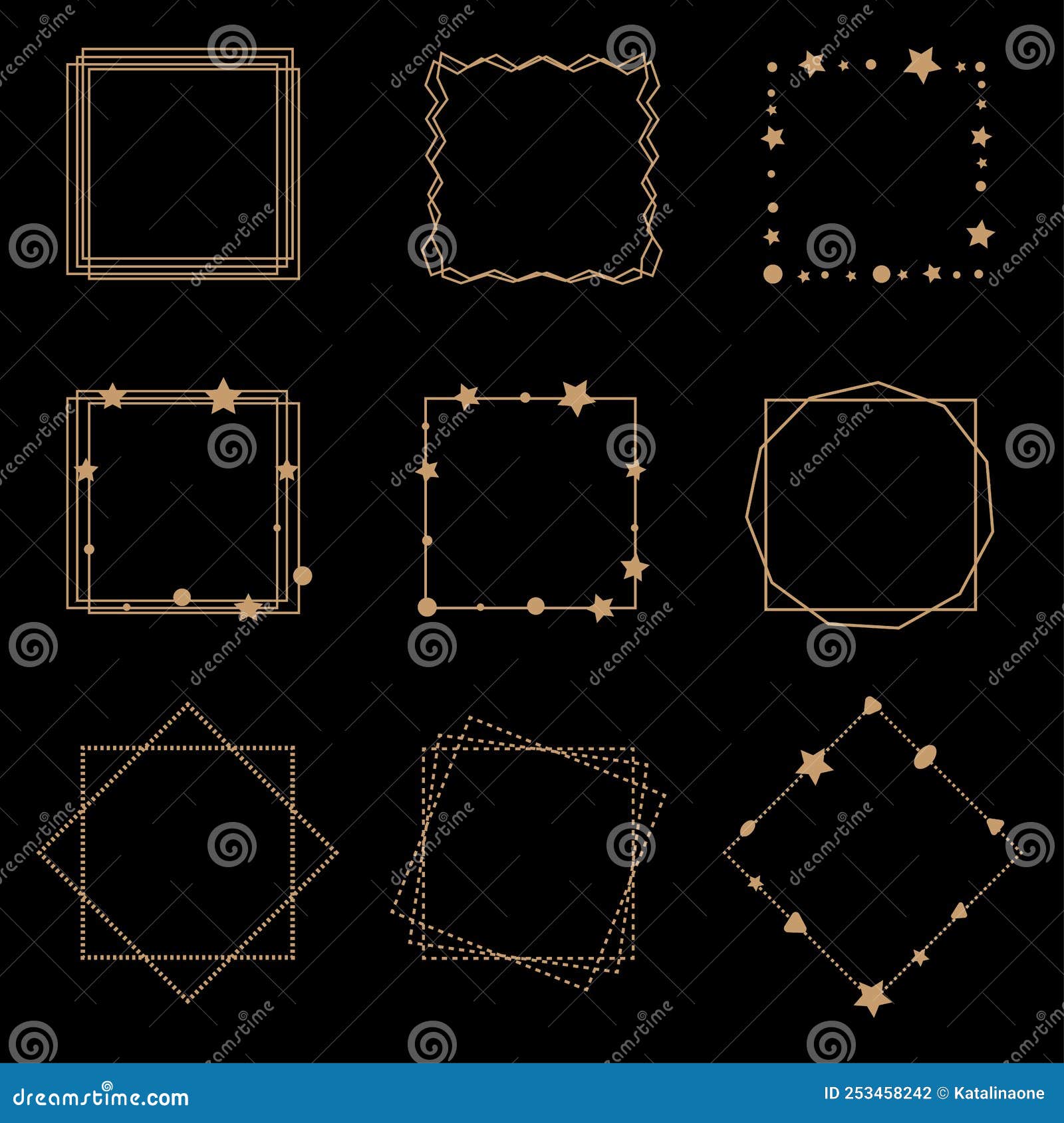 Square frames for logo stock vector. Illustration of font - 253458242