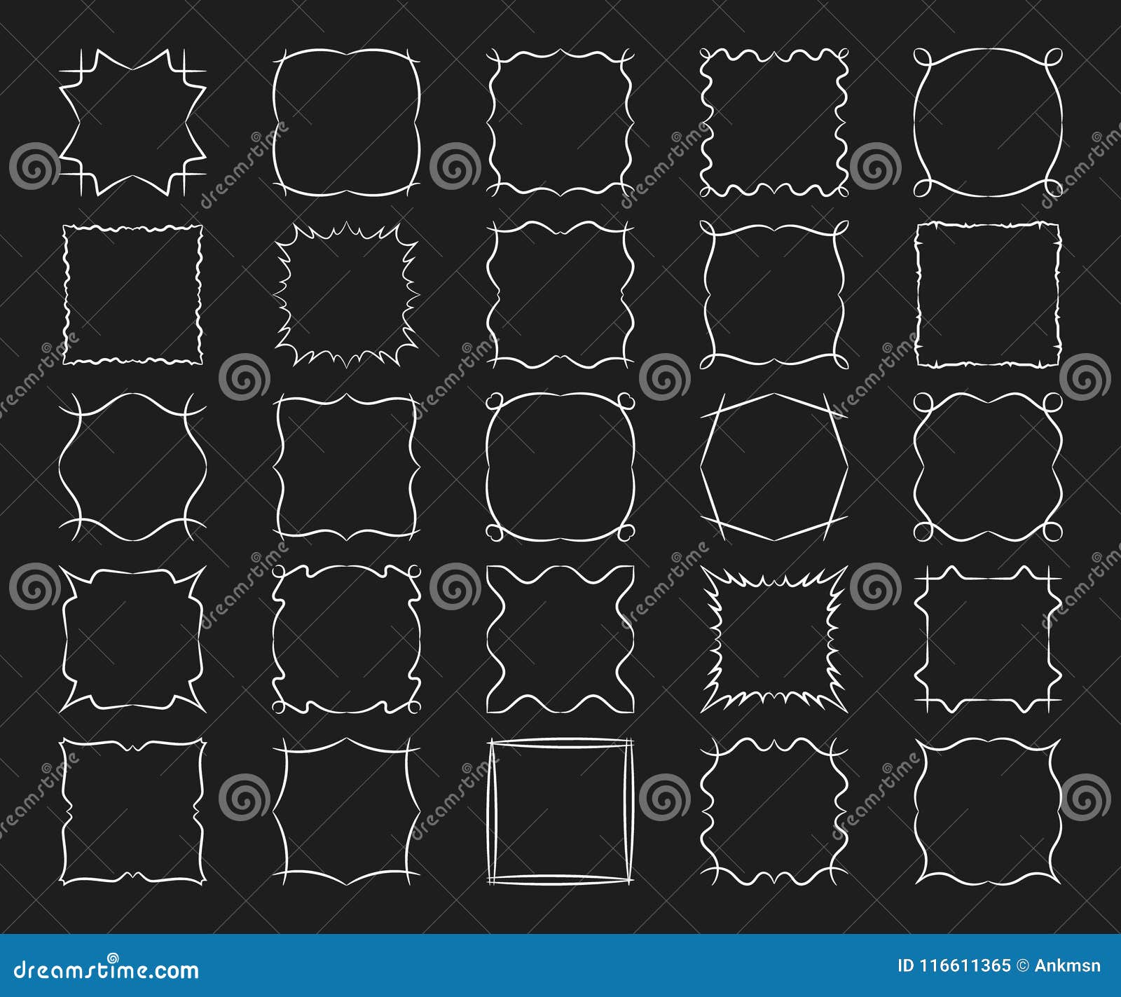 Square Frames Set Abstract Modern Design Elements Stock Vector ...