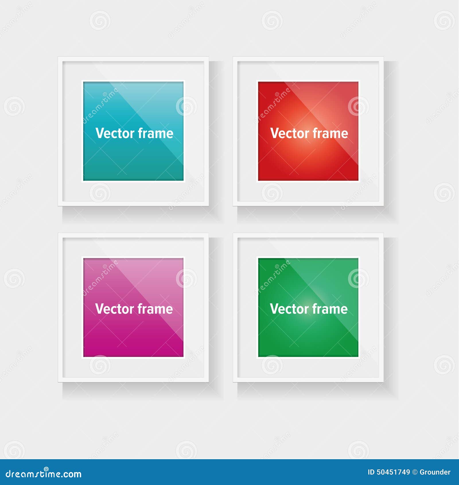 Square Frames Set with Colorful Abstract Stock Vector - Illustration of ...