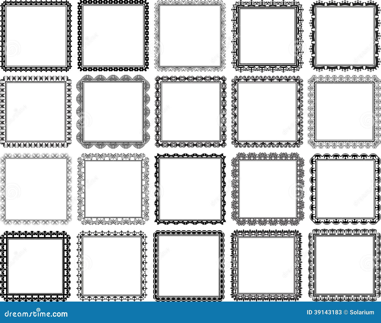 Square frames stock vector. Illustration of pattern, silhouette - 39143183