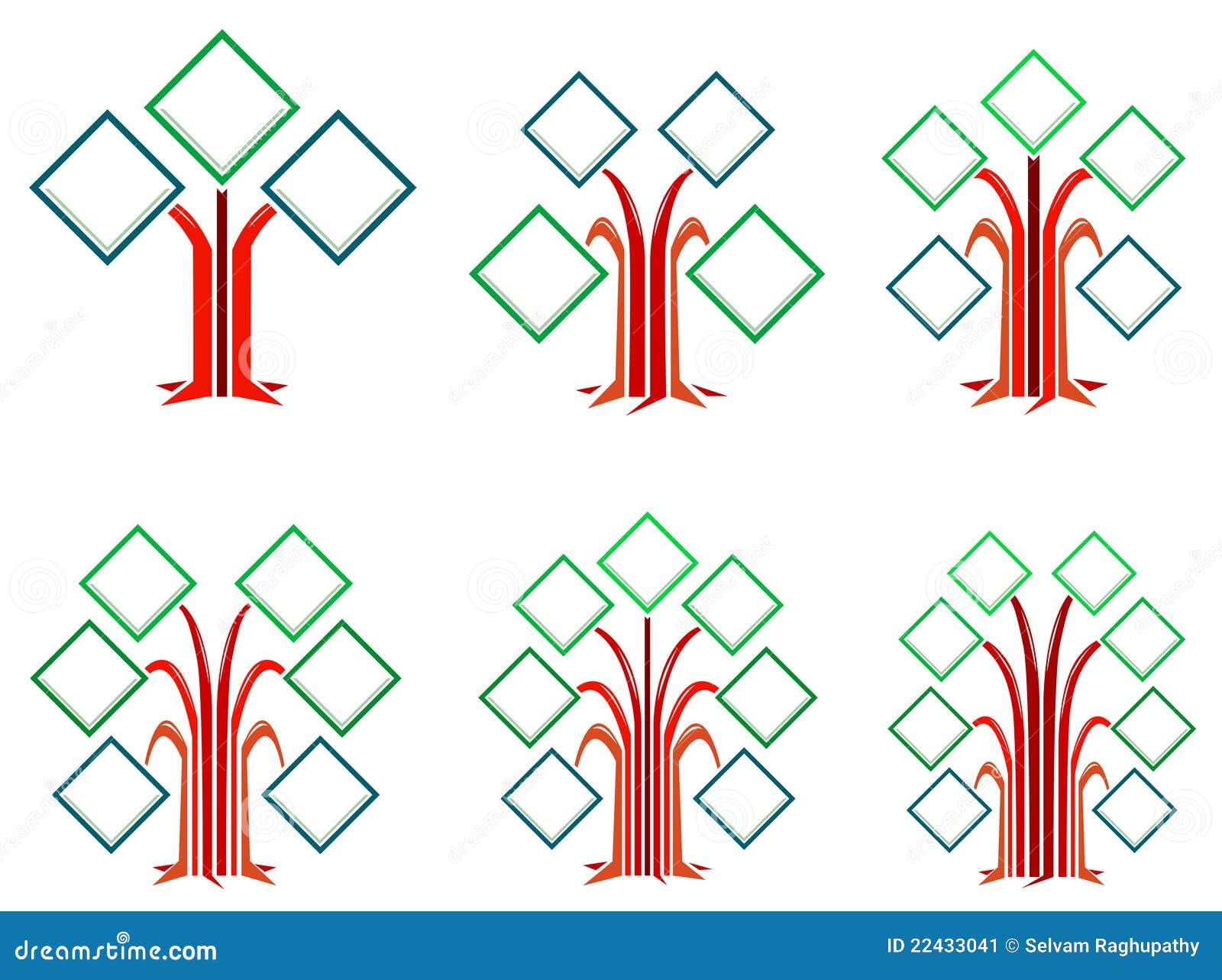 Square frames tree designs stock illustration. Illustration of ...