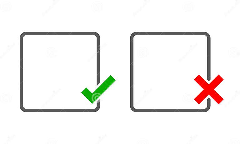 Square Frames with Yes and No Check Marks. Vector Illustration Stock ...