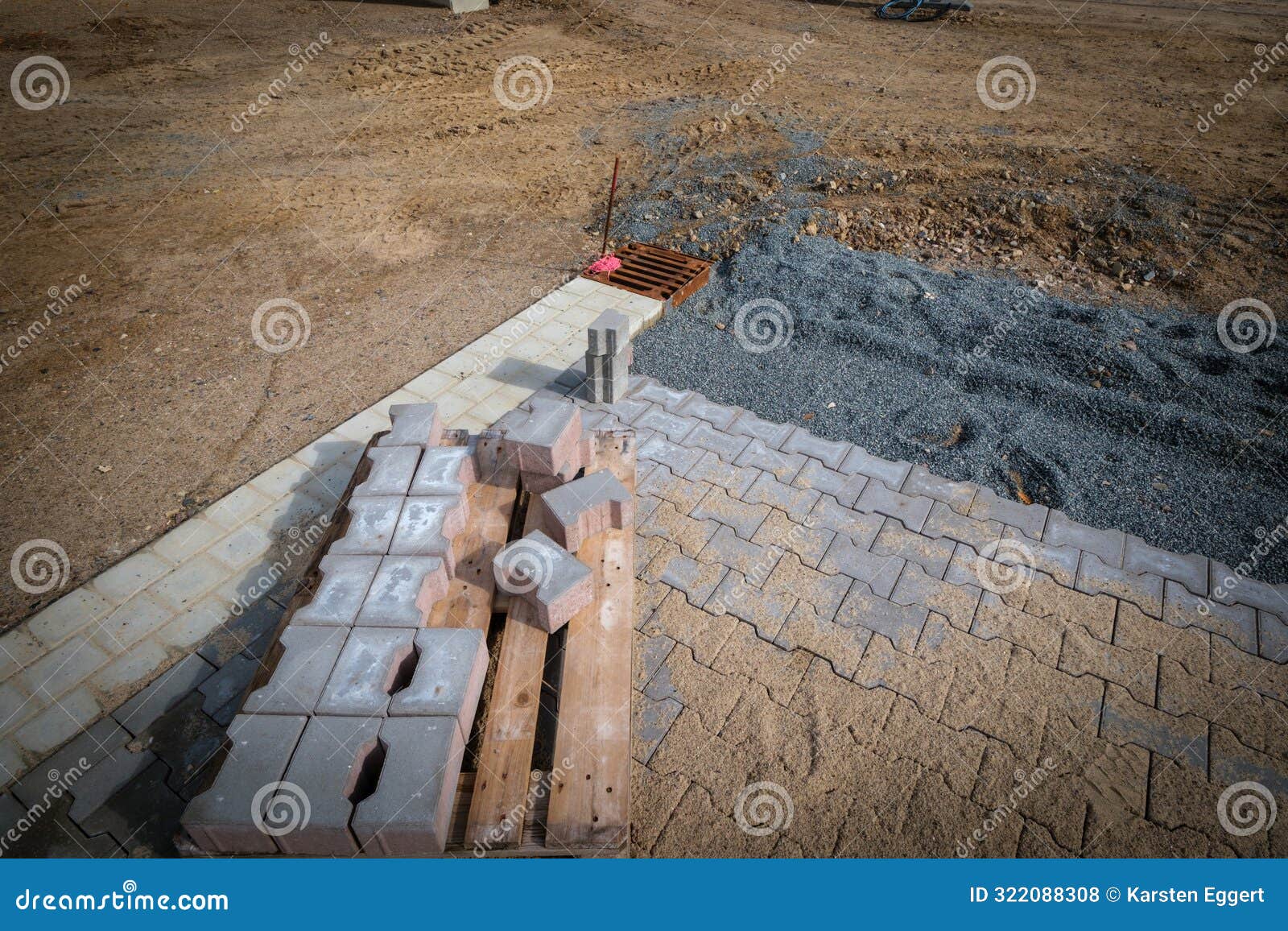 A Square in Front of a Hall is Paved with Cobblestones Stock Photo ...