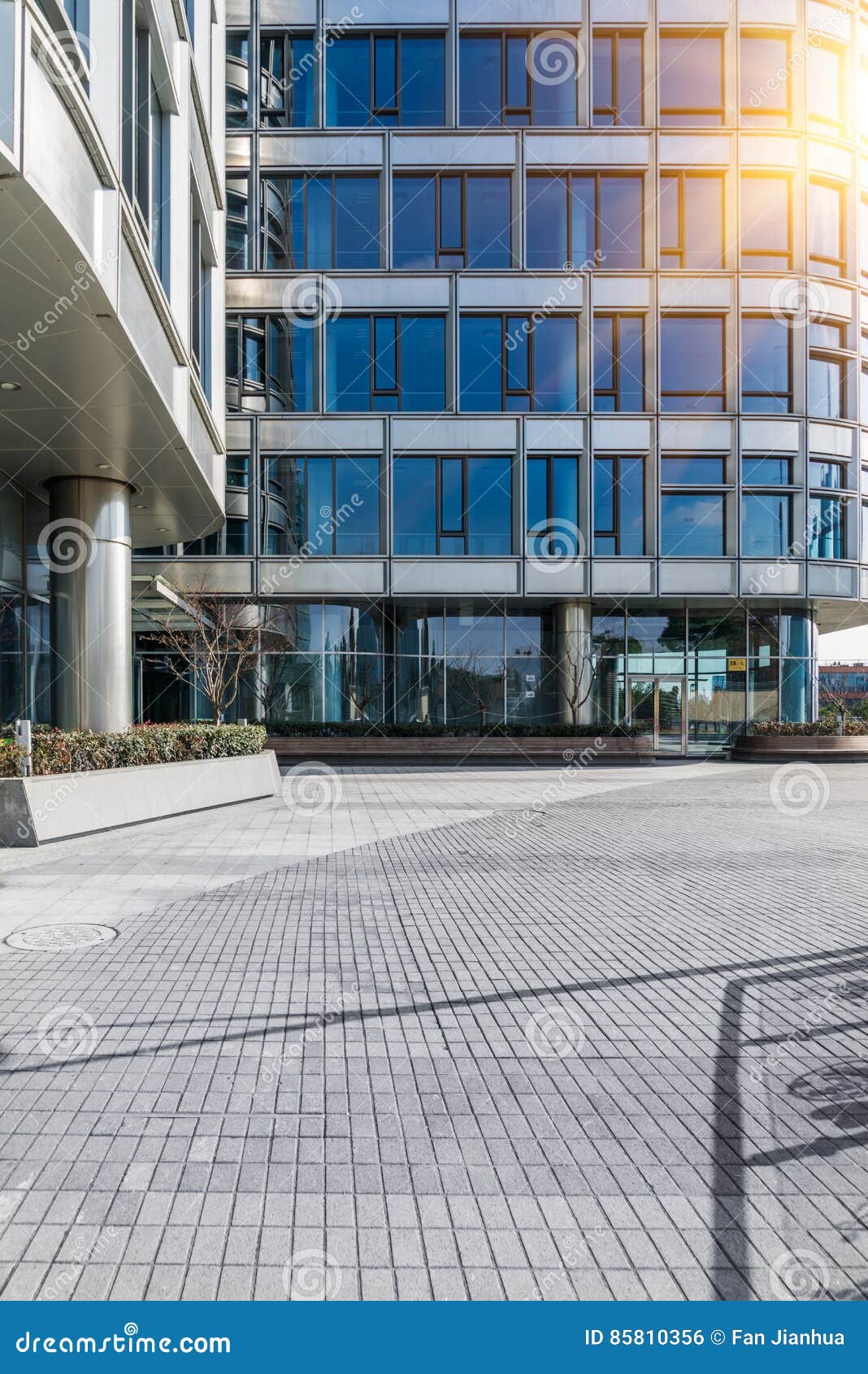 Square Front of Modern Office Buildings in Shanghai Stock Photo - Image ...