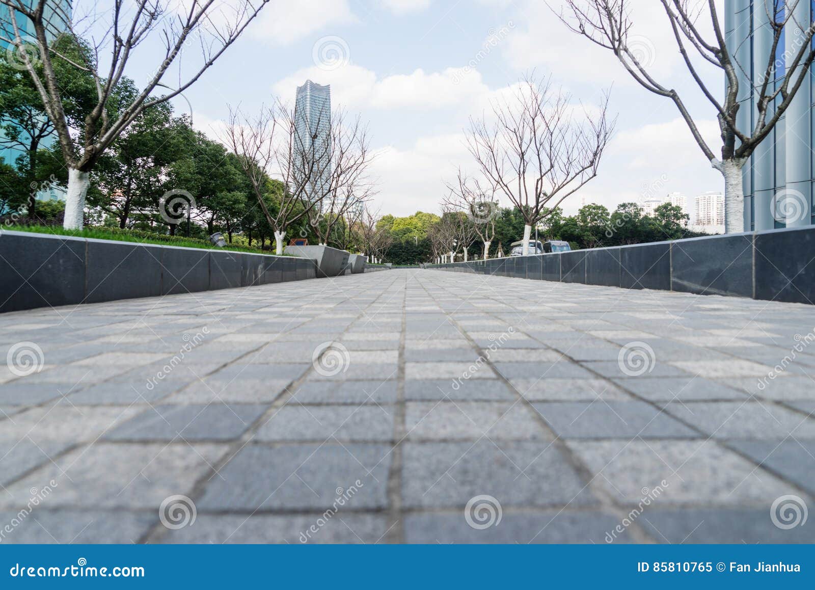 Square Front of Modern Office Buildings in Shanghai Stock Image - Image ...