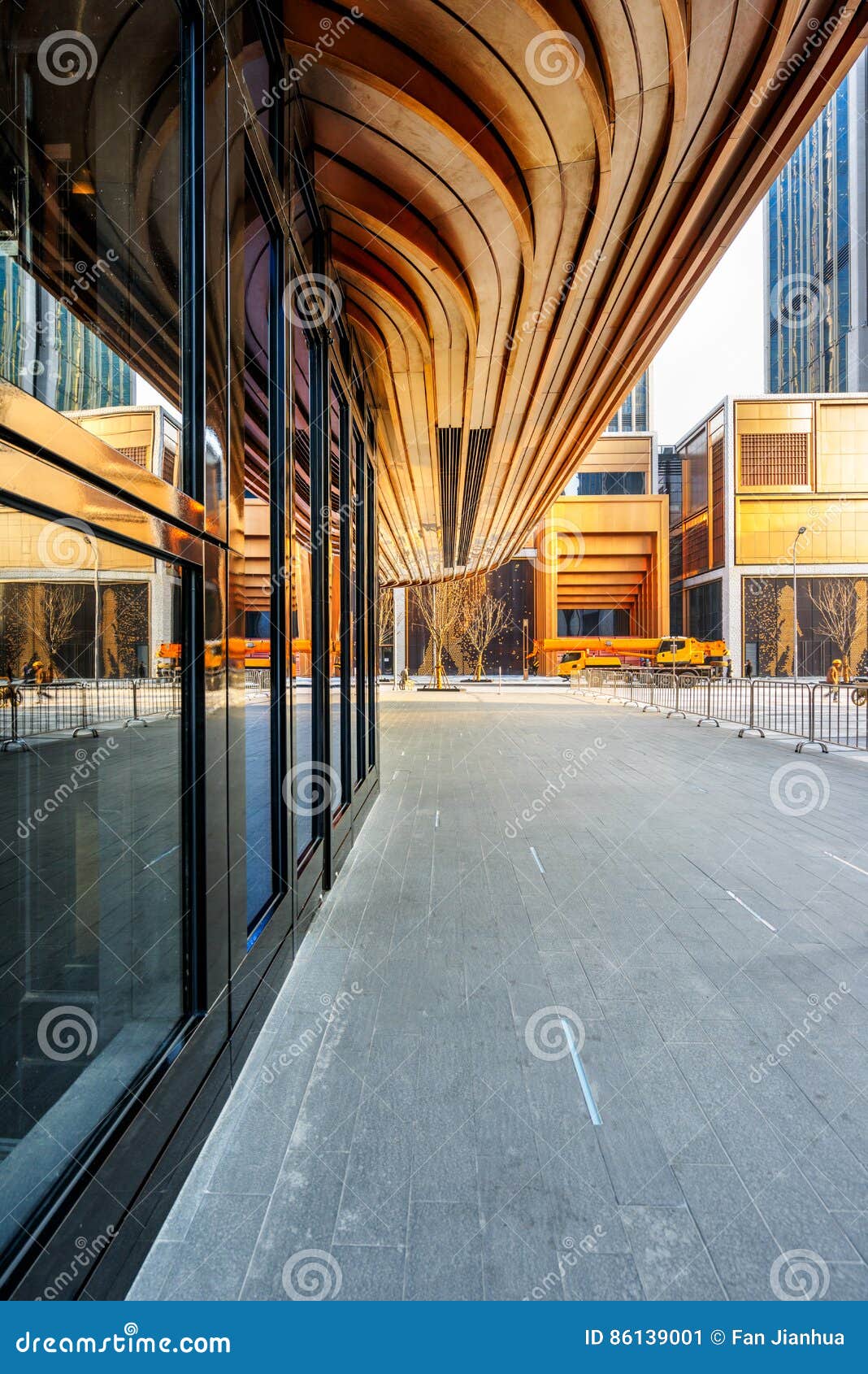 Square Front of Modern Office Buildings Stock Image - Image of city ...