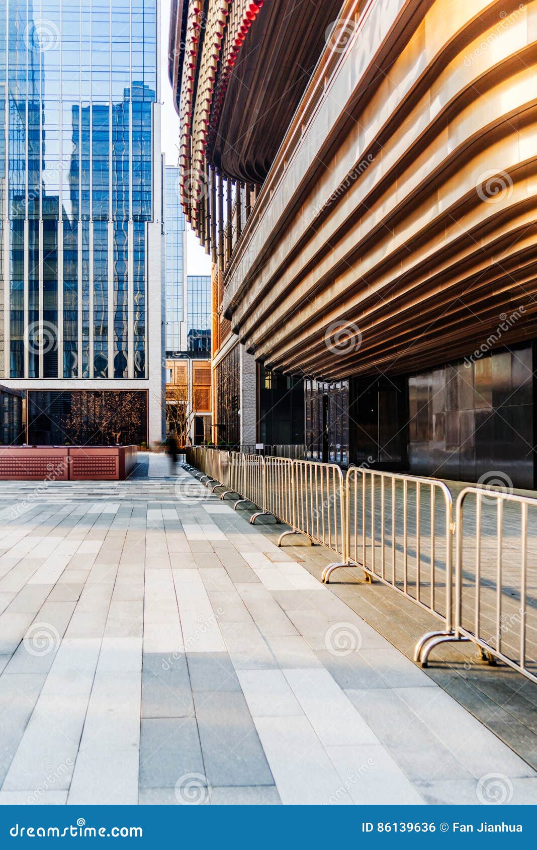 Square Front of Modern Office Buildings Stock Photo - Image of business ...