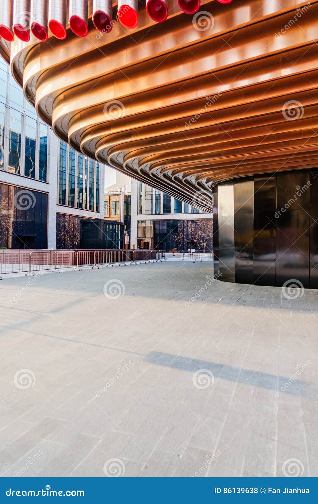 Square Front of Modern Office Buildings Stock Photo - Image of center ...