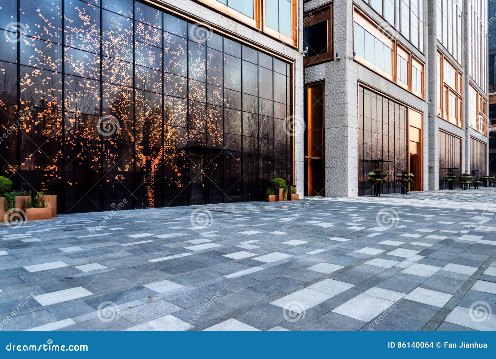 Square Front of Modern Office Buildings Stock Photo - Image of backdrop ...