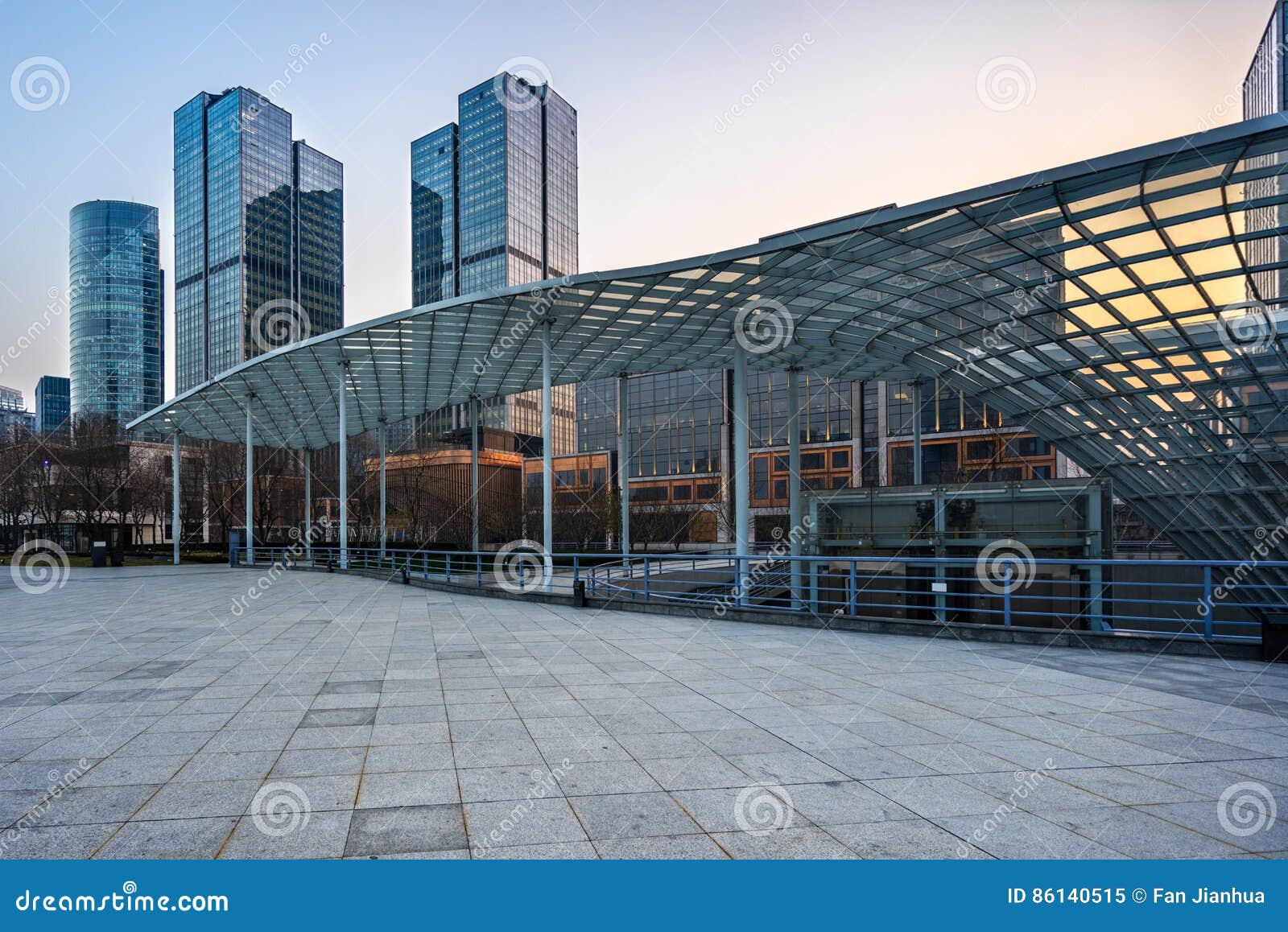 Square Front of Modern Office Buildings Stock Image - Image of backdrop ...