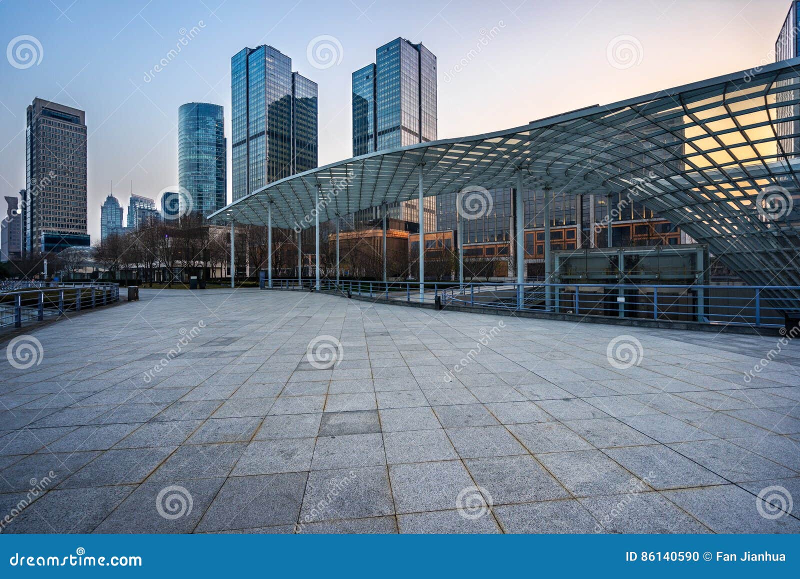 Square Front of Modern Office Buildings Stock Photo - Image of business ...