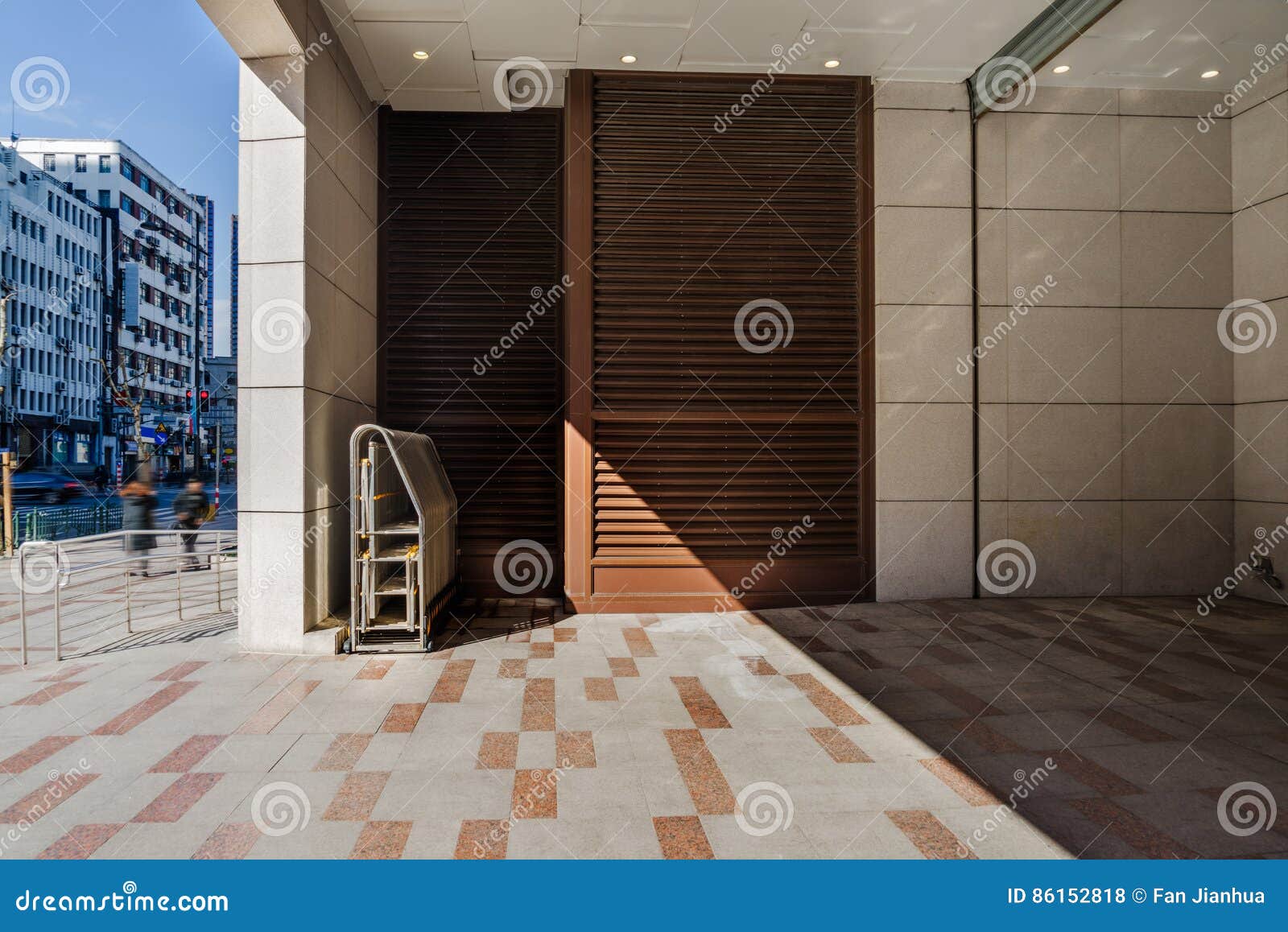 Square Front of Modern Office Buildings Stock Photo - Image of ...