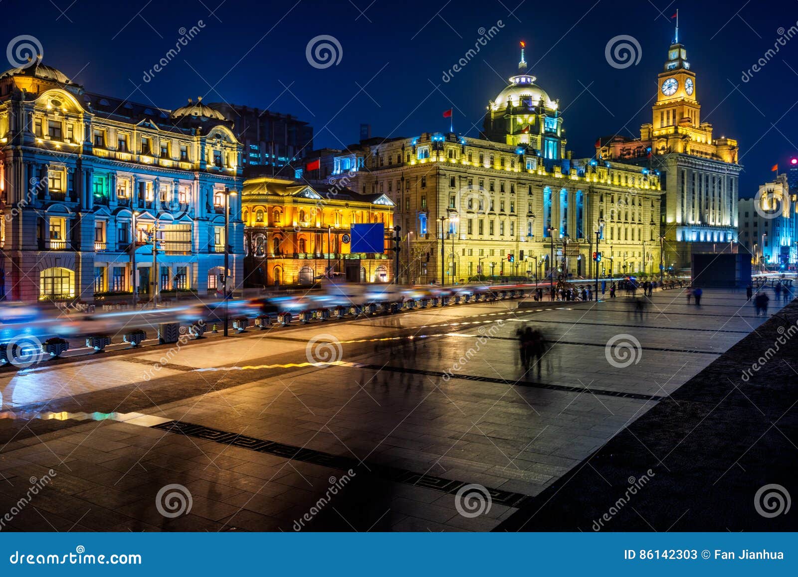 Square Front of Vintage Architectures in Shanghai Stock Image - Image ...