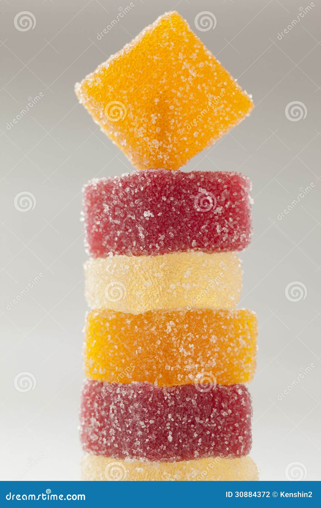 Square Fruit Jelly Candy Tower Stock Photo - Image of white, color ...