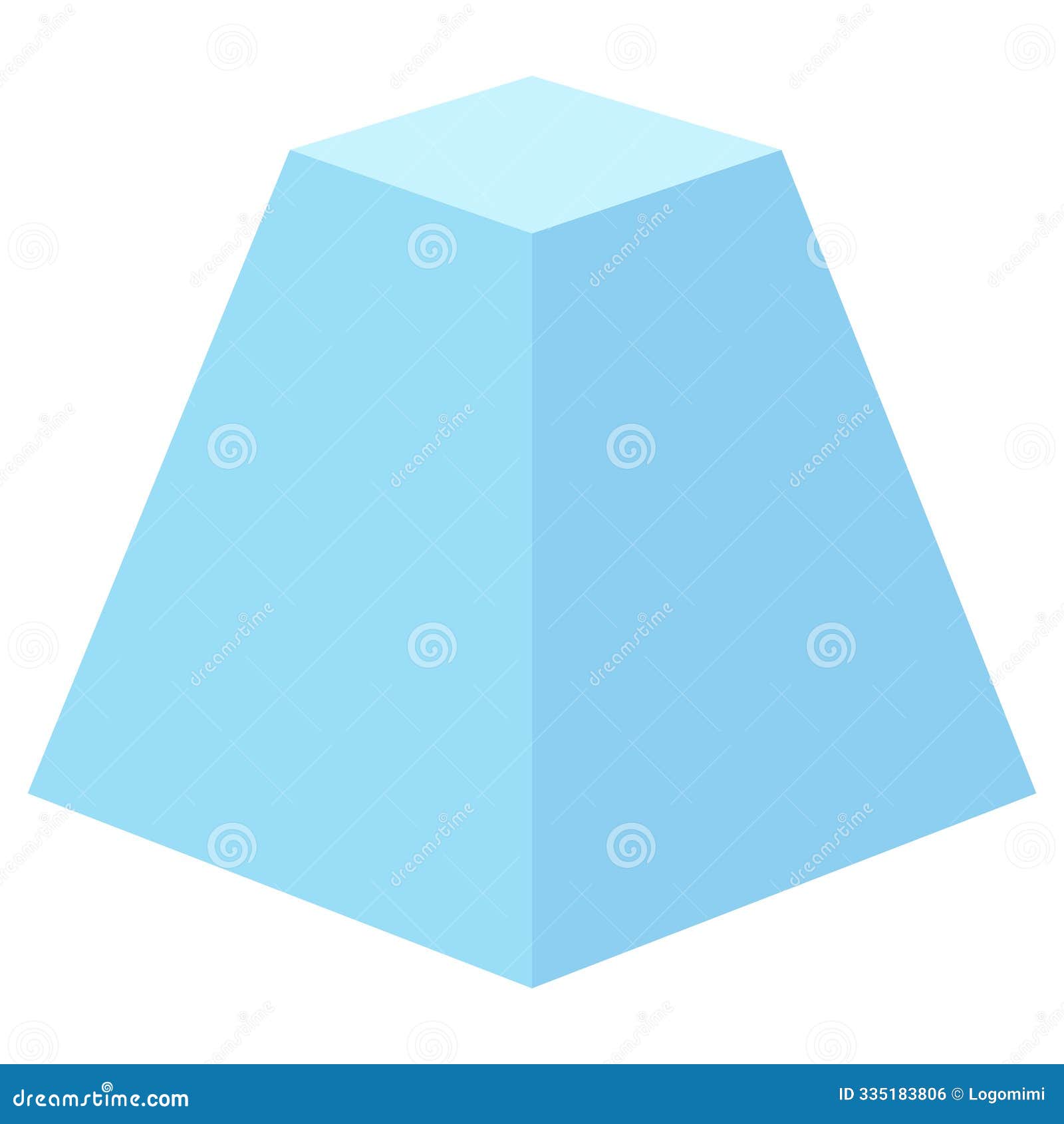 Square Frustum Vector Illustration, Basic 3d Geometric Shape Isolated ...