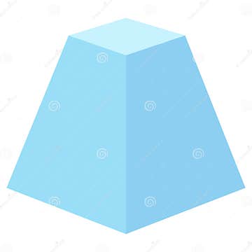 Square Frustum Vector Illustration, Basic 3d Geometric Shape Isolated ...