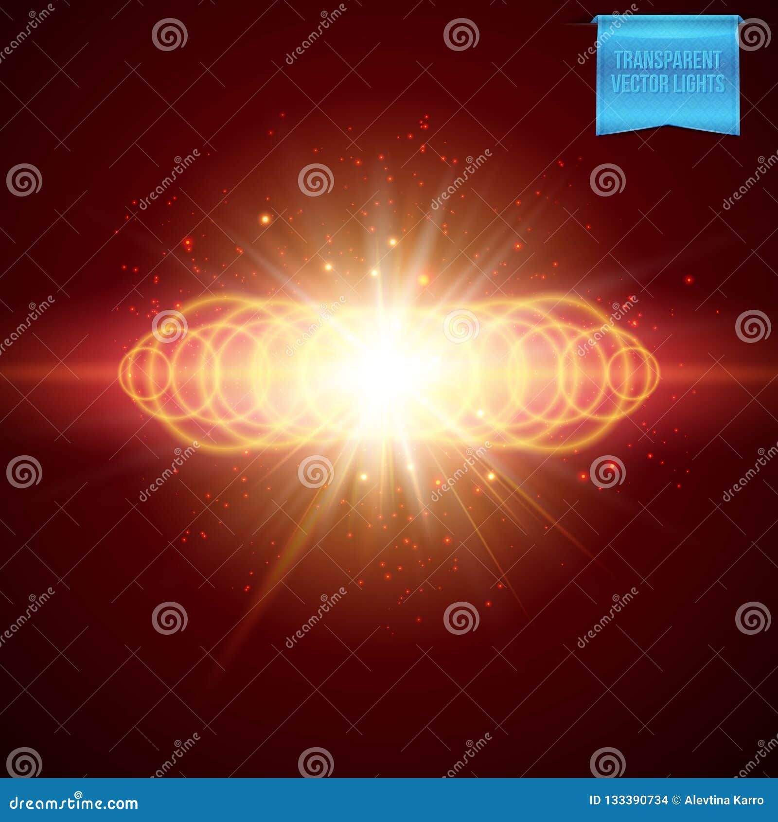 Vector Illustration of Multiple Ringed Red Explosion Background Stock ...