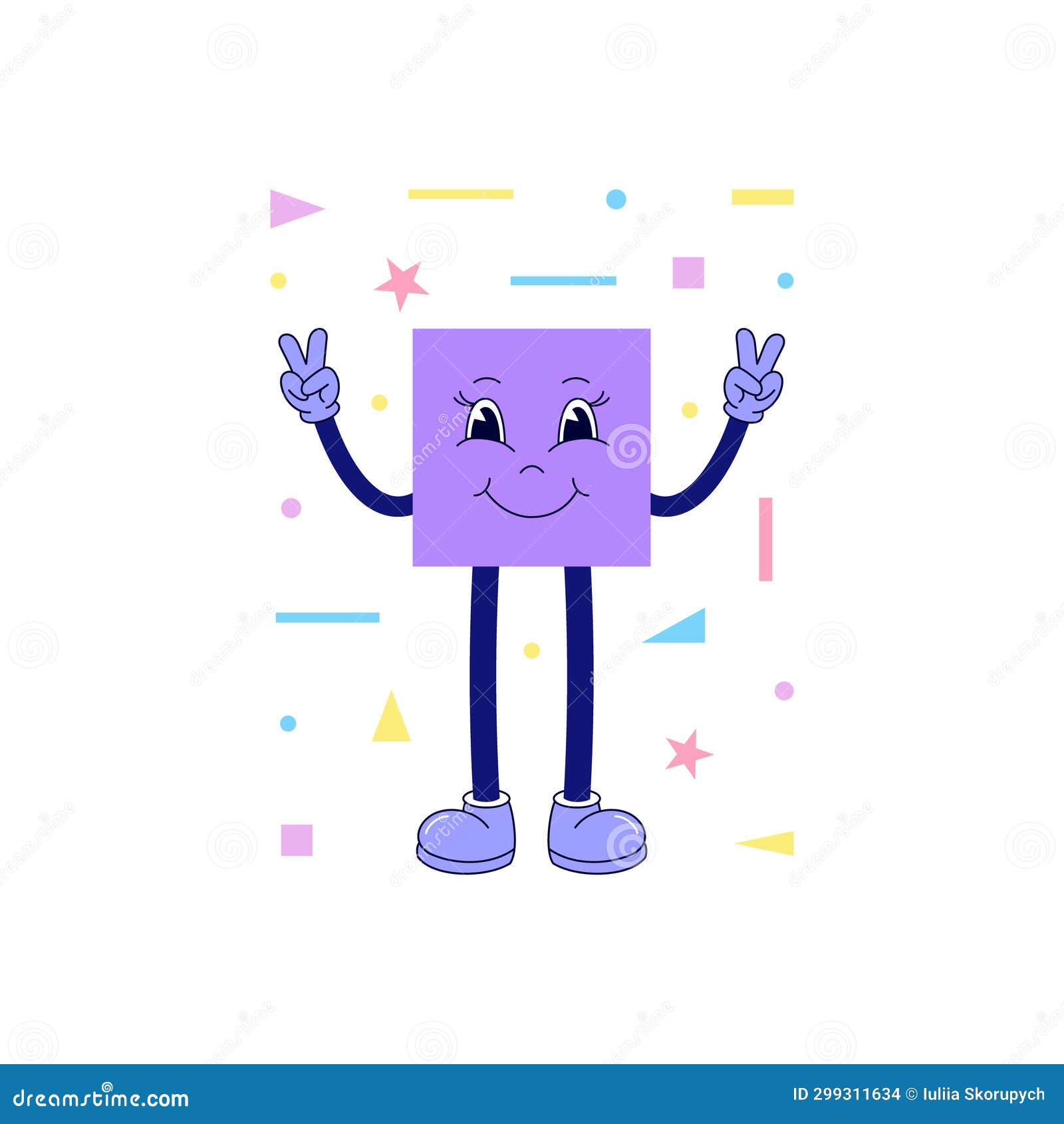 Square in a Funny Cartoon Style. Stock Vector - Illustration of kids ...