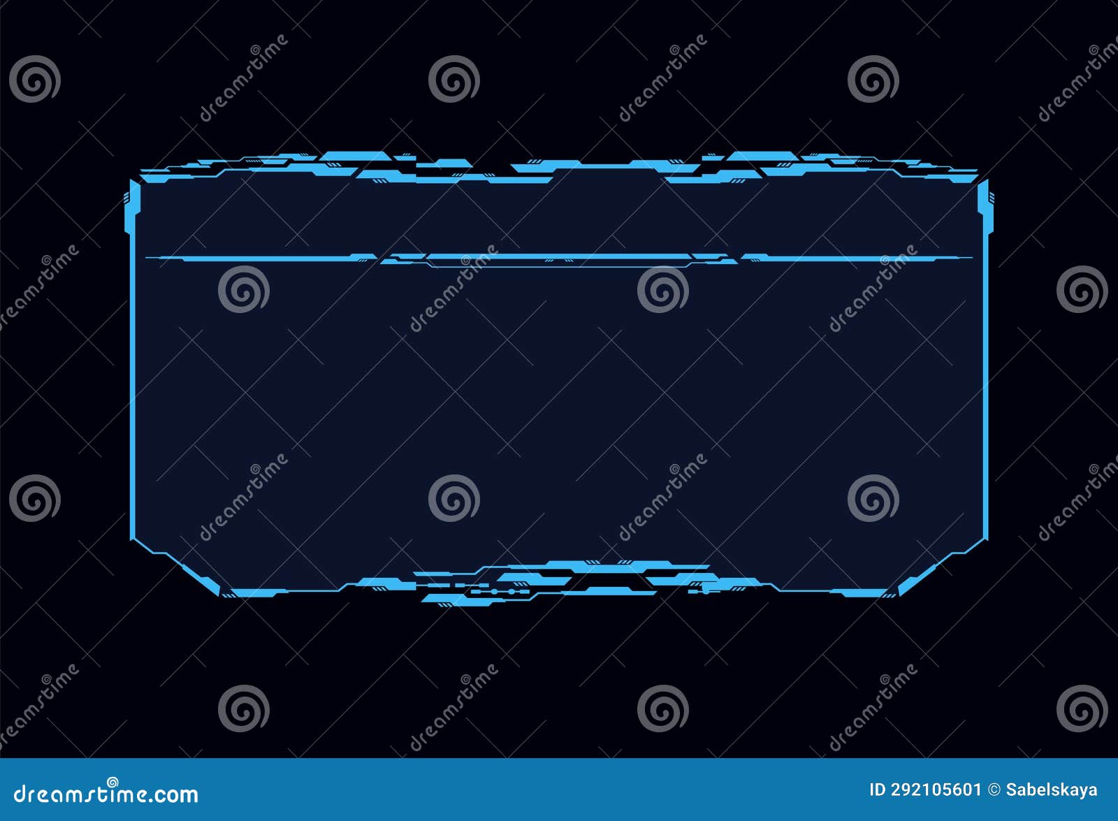 Square Futuristic Sci Fi Frame Vector Illustration. Stock Vector ...