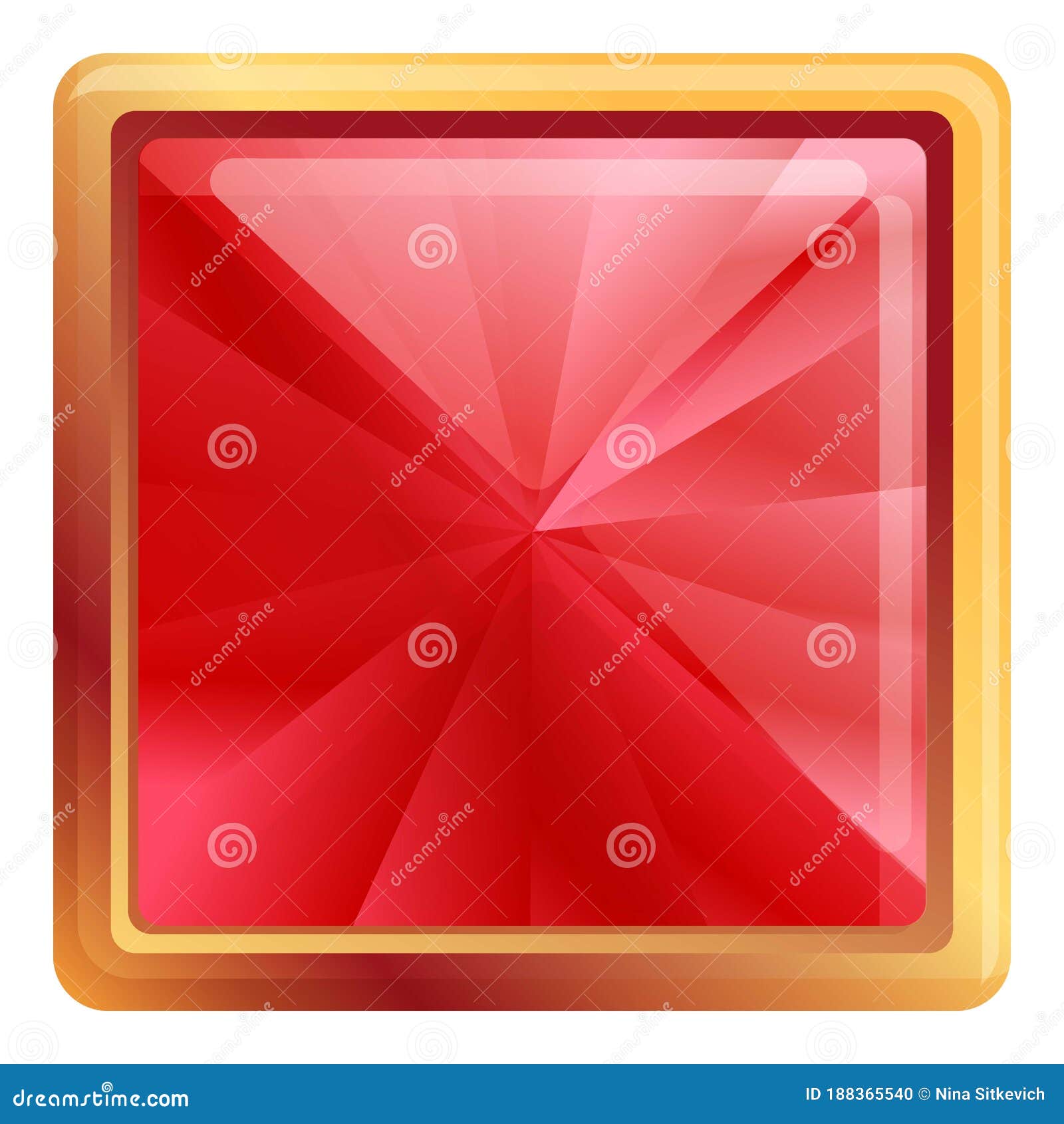 Square Gemstone Icon, Cartoon Style Stock Vector - Illustration of ...