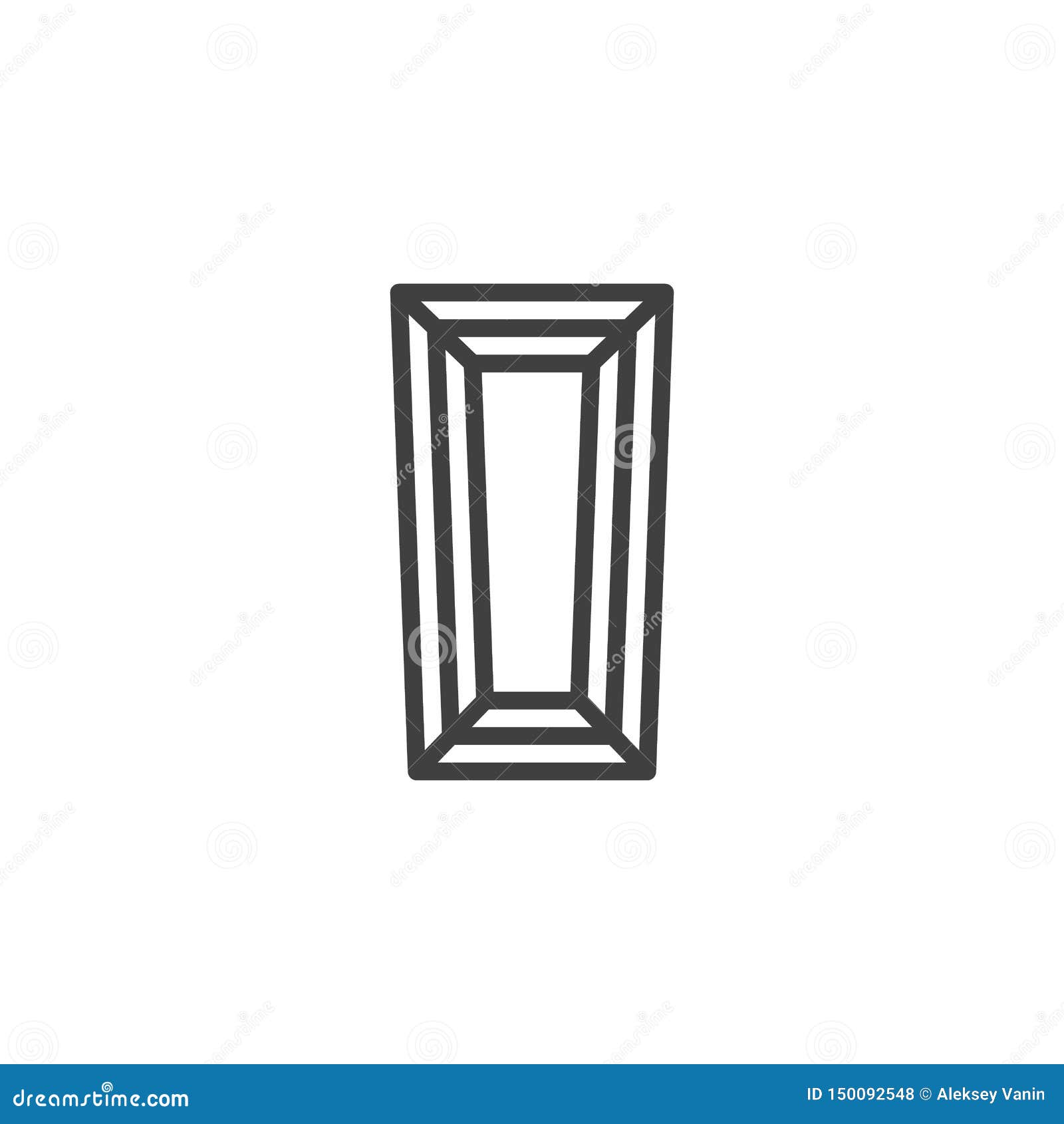 Square gemstone line icon stock vector. Illustration of facet - 150092548