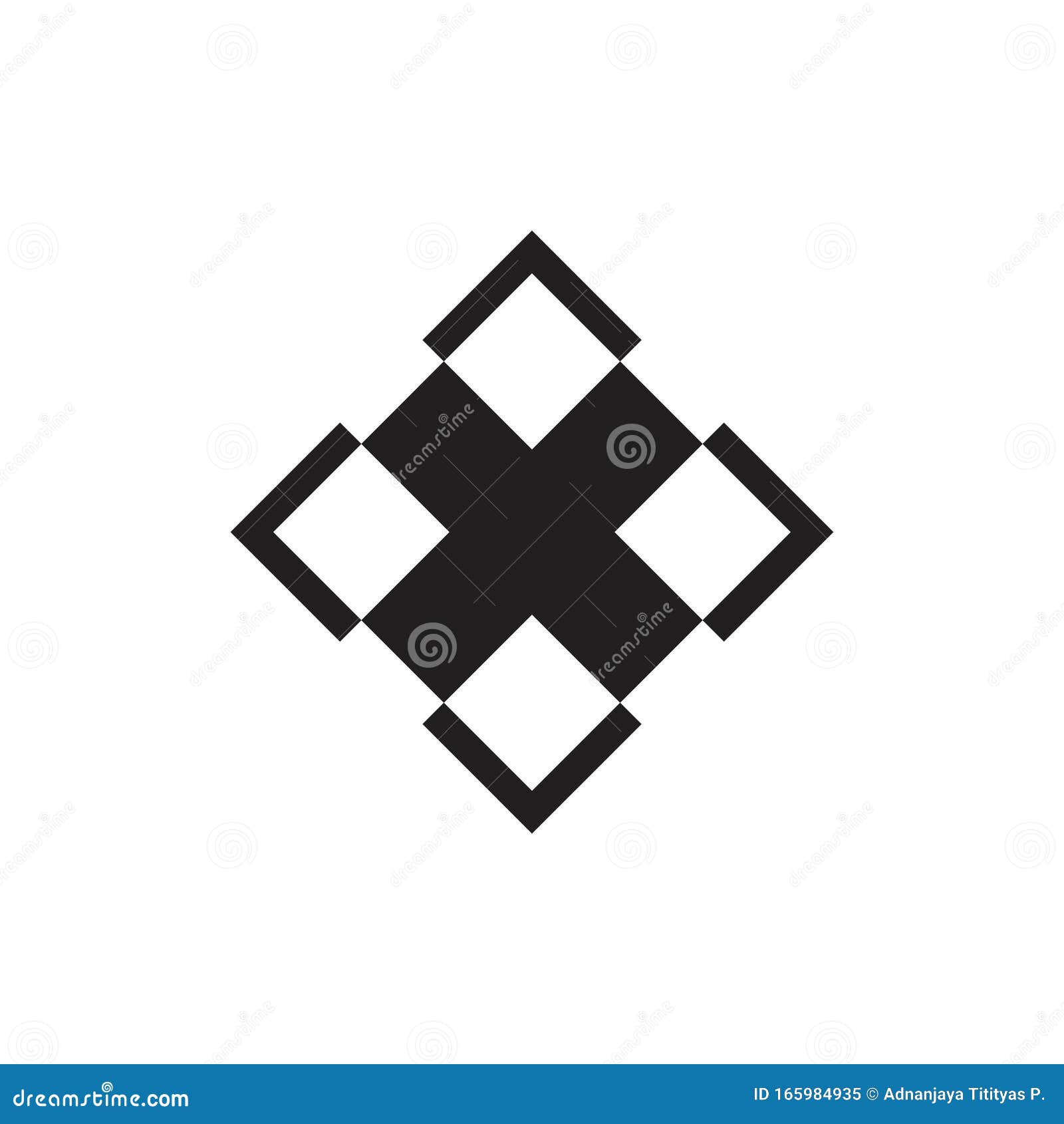 Square Geometric Cross X Logo Vector Stock Vector - Illustration of ...