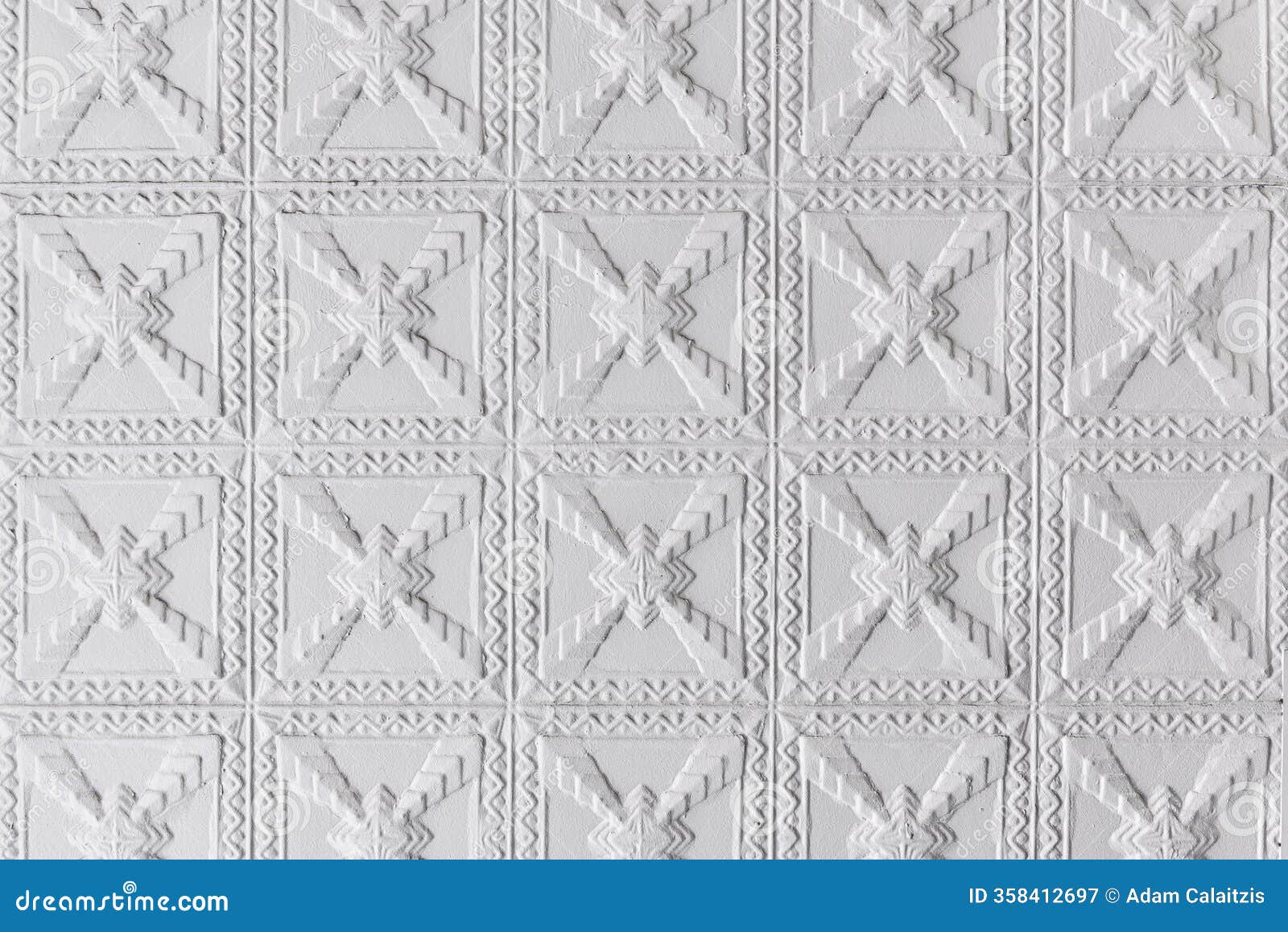 The Square Geometric Pattern of a Pressed Steel Roof Installation Stock ...