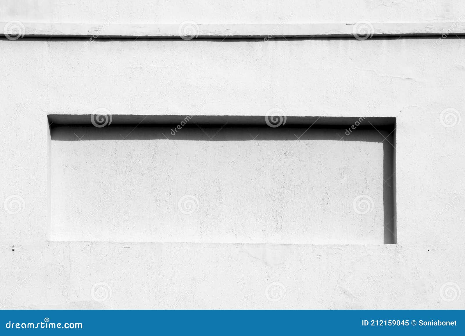 Square Geometric Shaped Ledge on White Facade Stock Image - Image of ...