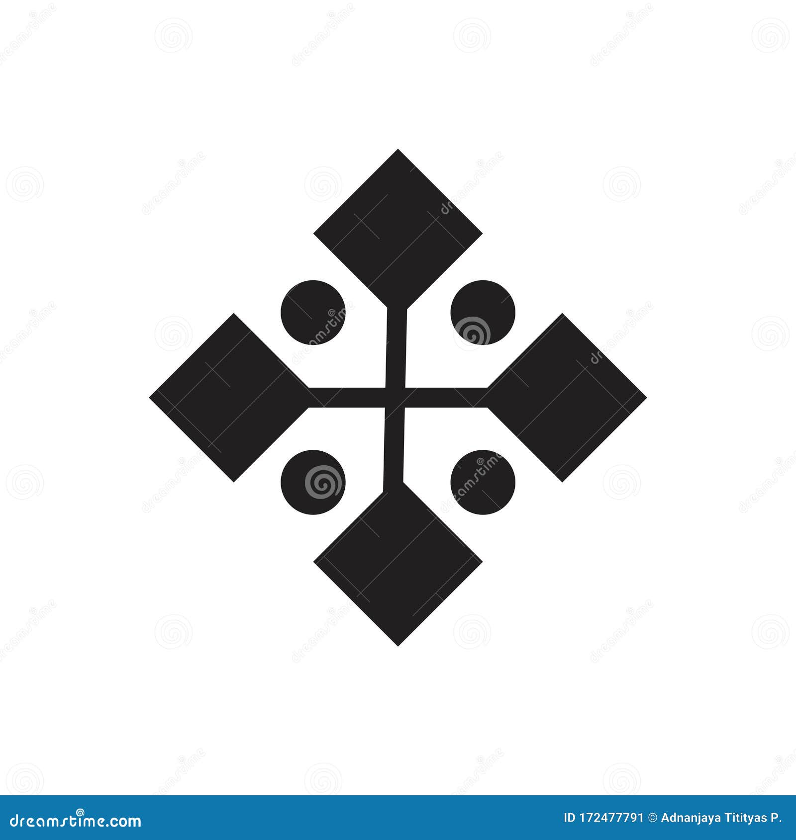 Square Geometric Tile Dots Simple Logo Vector Stock Vector ...