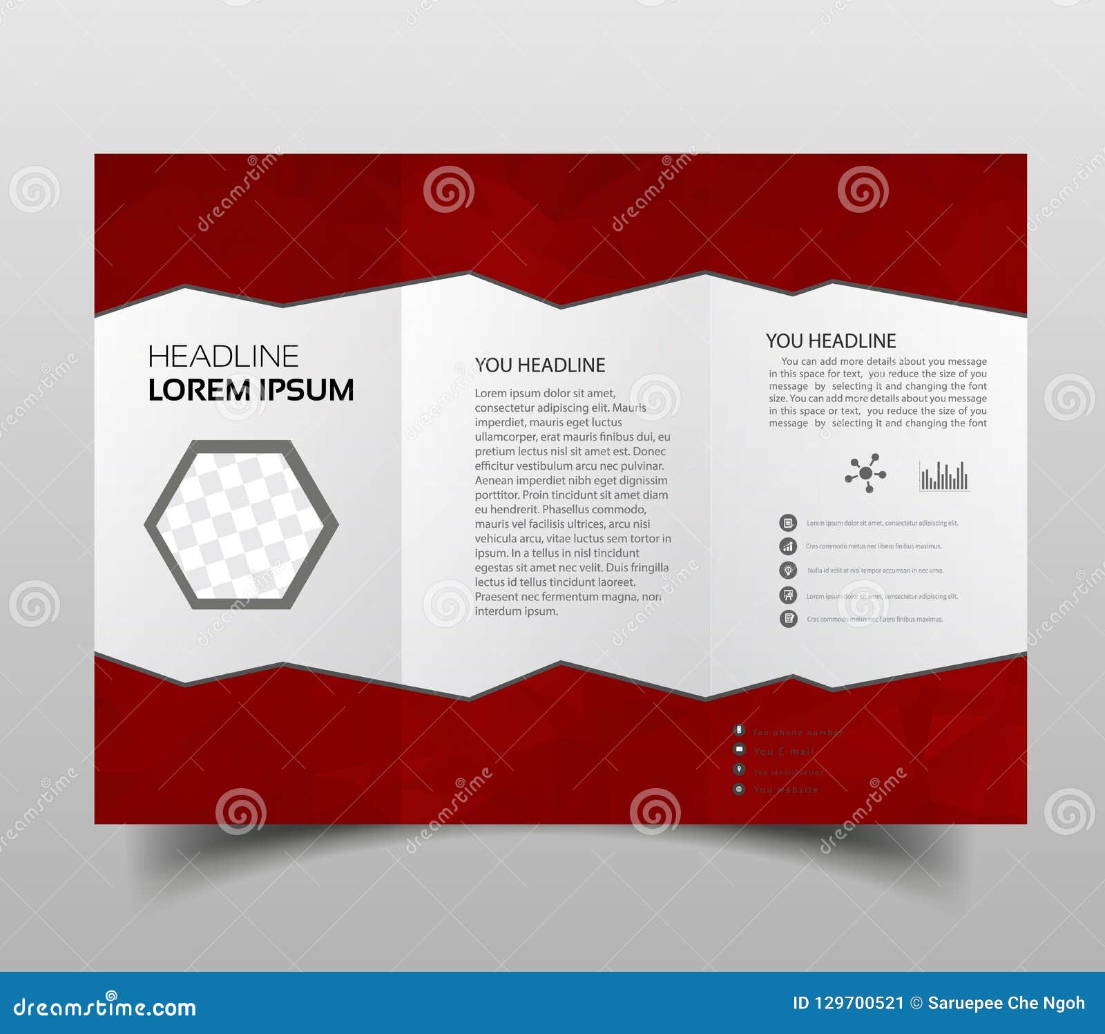 Square Geometric Vector Business Tri-fold Leaflet Brochure Flyer Stock ...