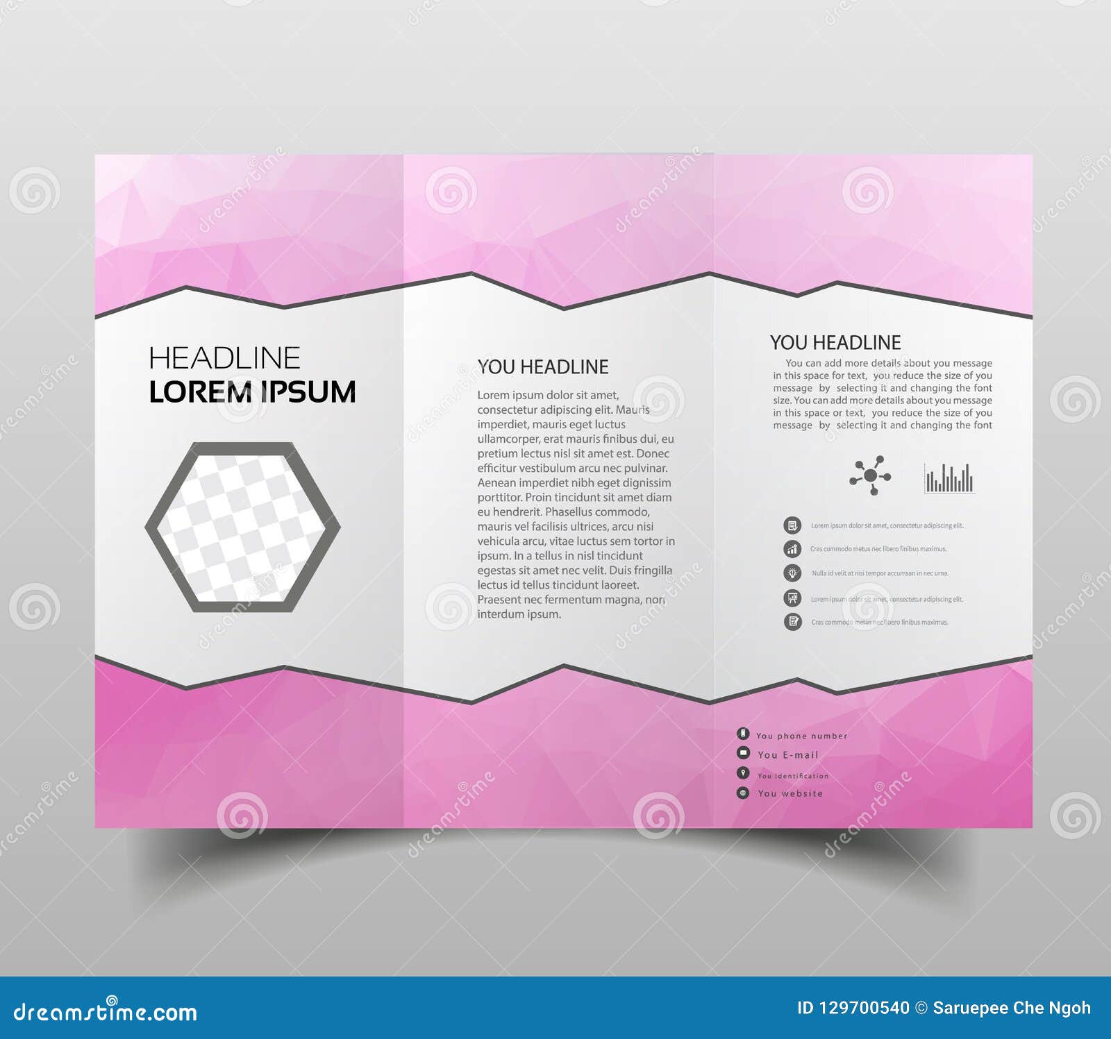 Square Geometric Vector Business Tri-fold Leaflet Brochure Flyer Stock ...