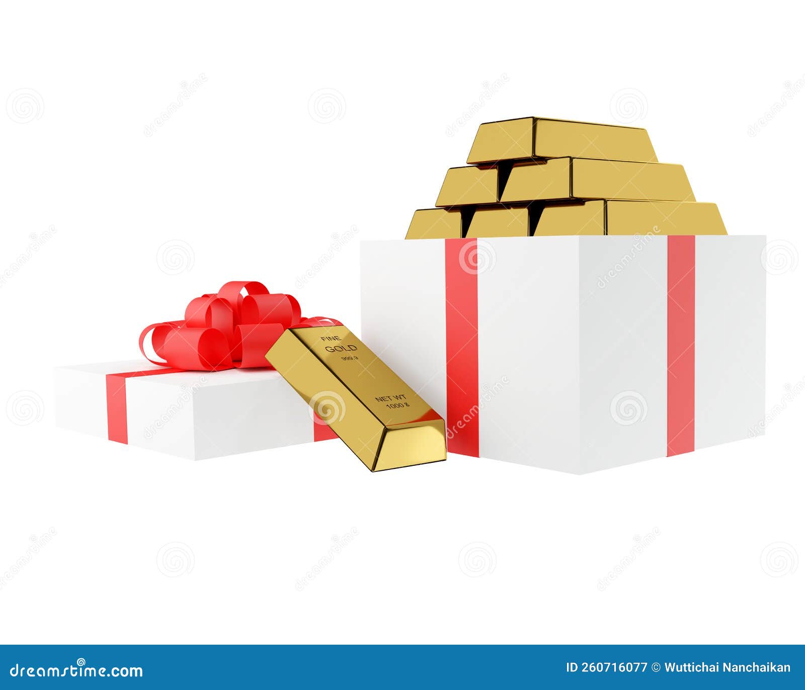 Square gift box with bow stock illustration. Illustration of color ...