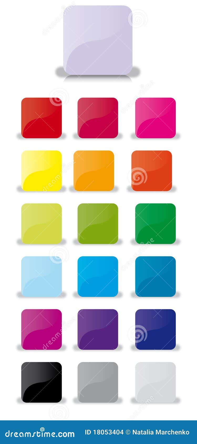 Square Glass Buttons for Web Stock Vector - Illustration of shine ...