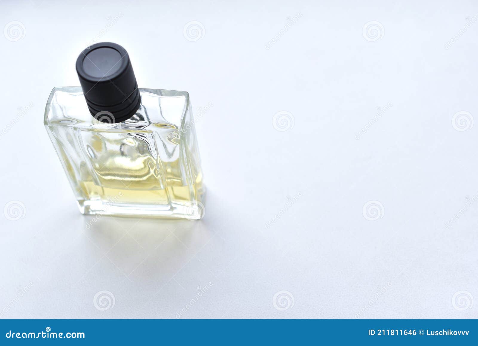 Square Glass Perfume Bottle on White Background Stock Photo - Image of ...