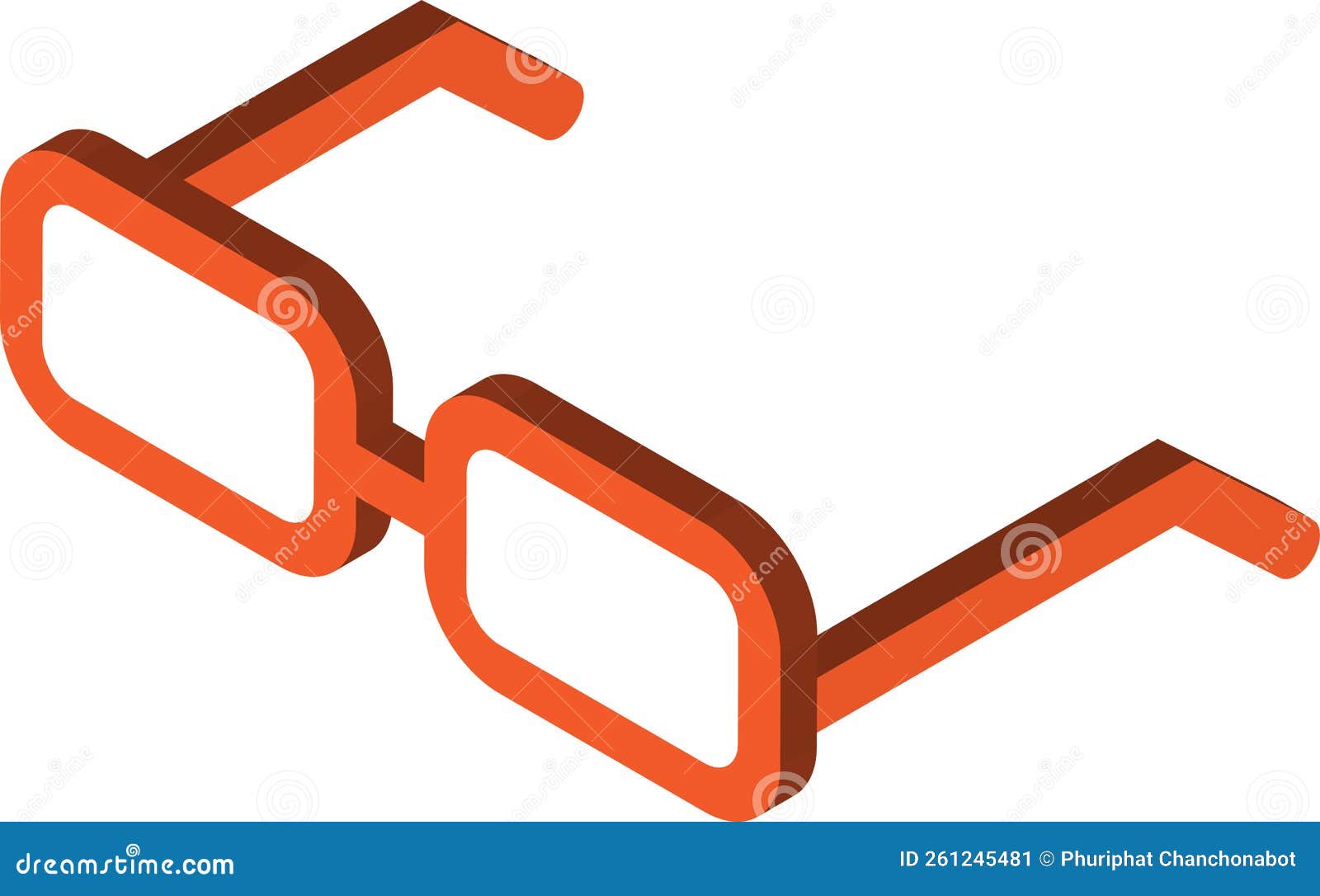 Square Glasses Illustration in 3D Isometric Style Stock Vector ...