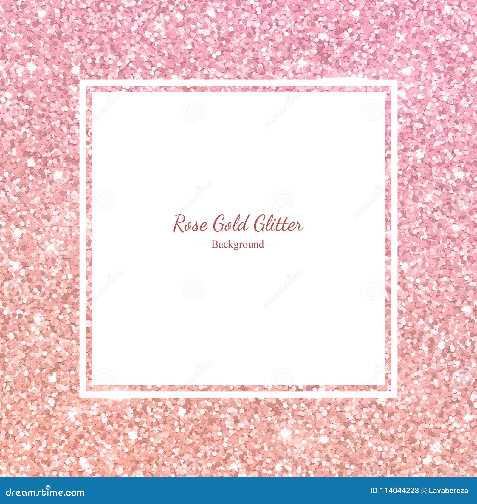 Square Glitter Frame with Rose Gold Gradient. Vector Stock Vector ...