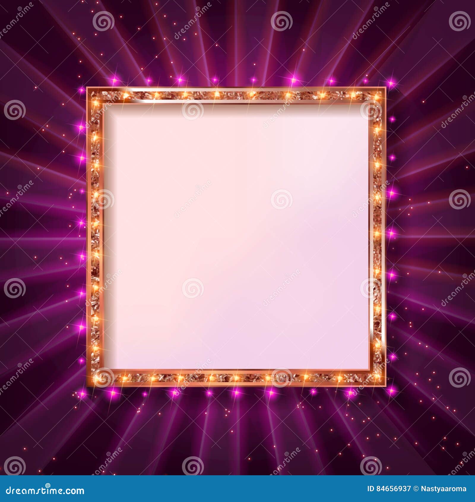 Square glowing frame stock illustration. Illustration of light - 84656937