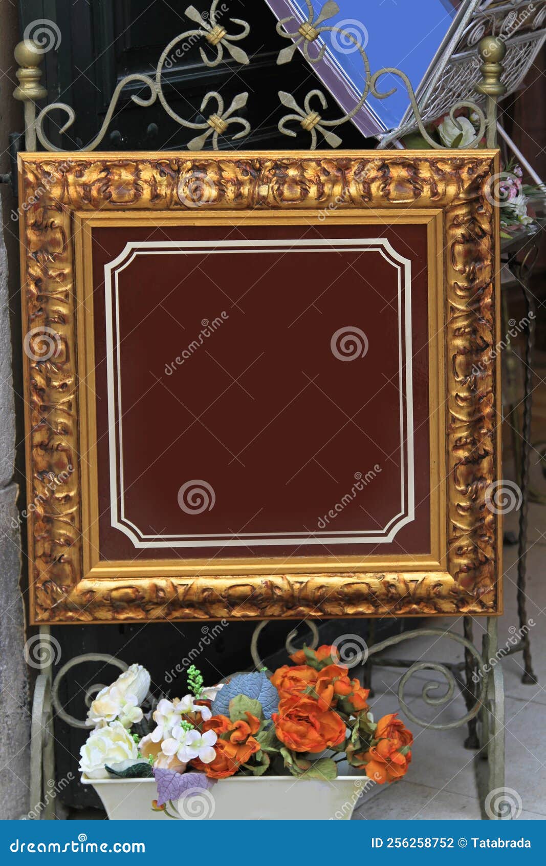 Square gold frame stock illustration. Illustration of ornate - 256258752