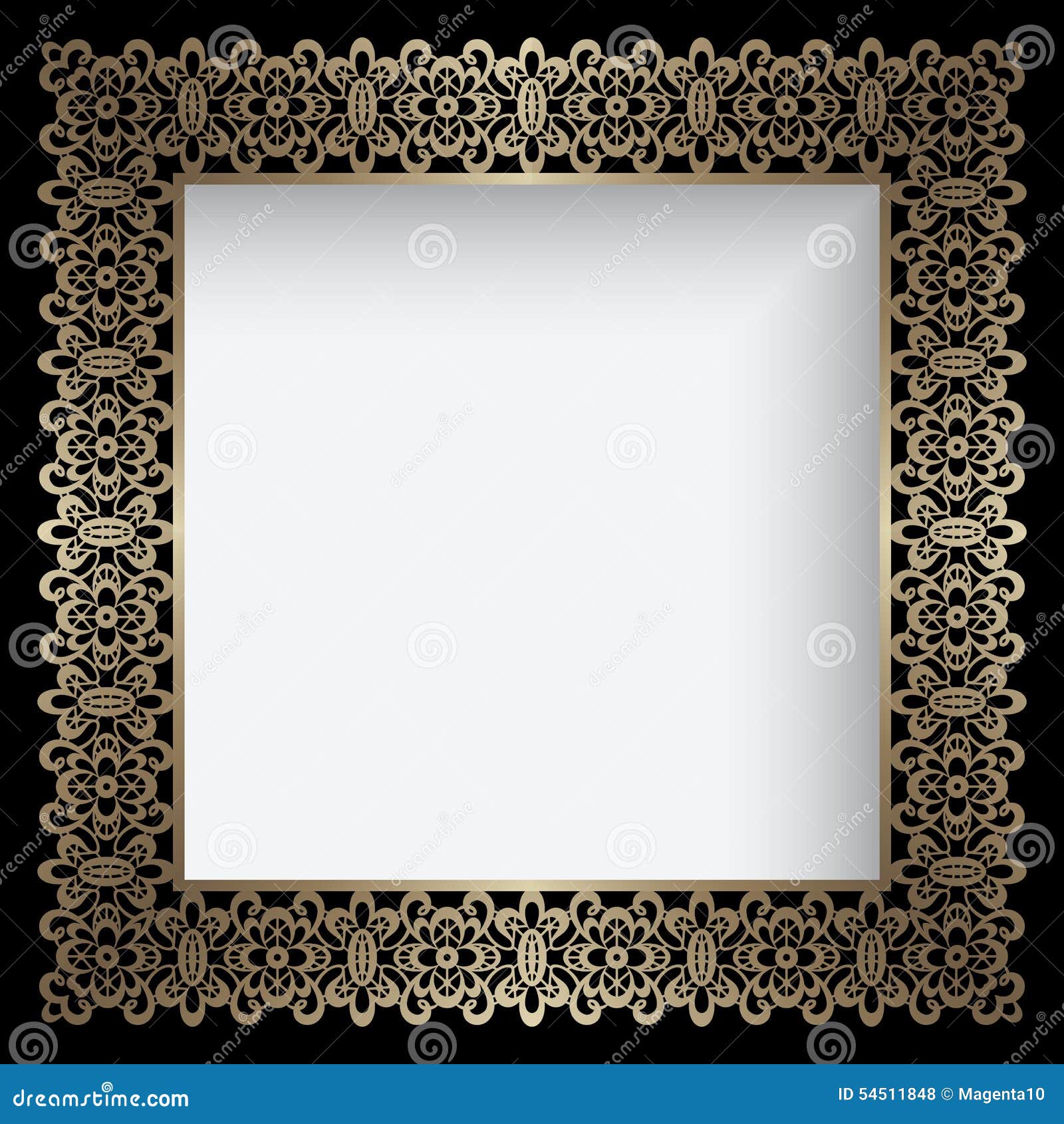 Square gold lace frame stock vector. Illustration of lacy - 54511848