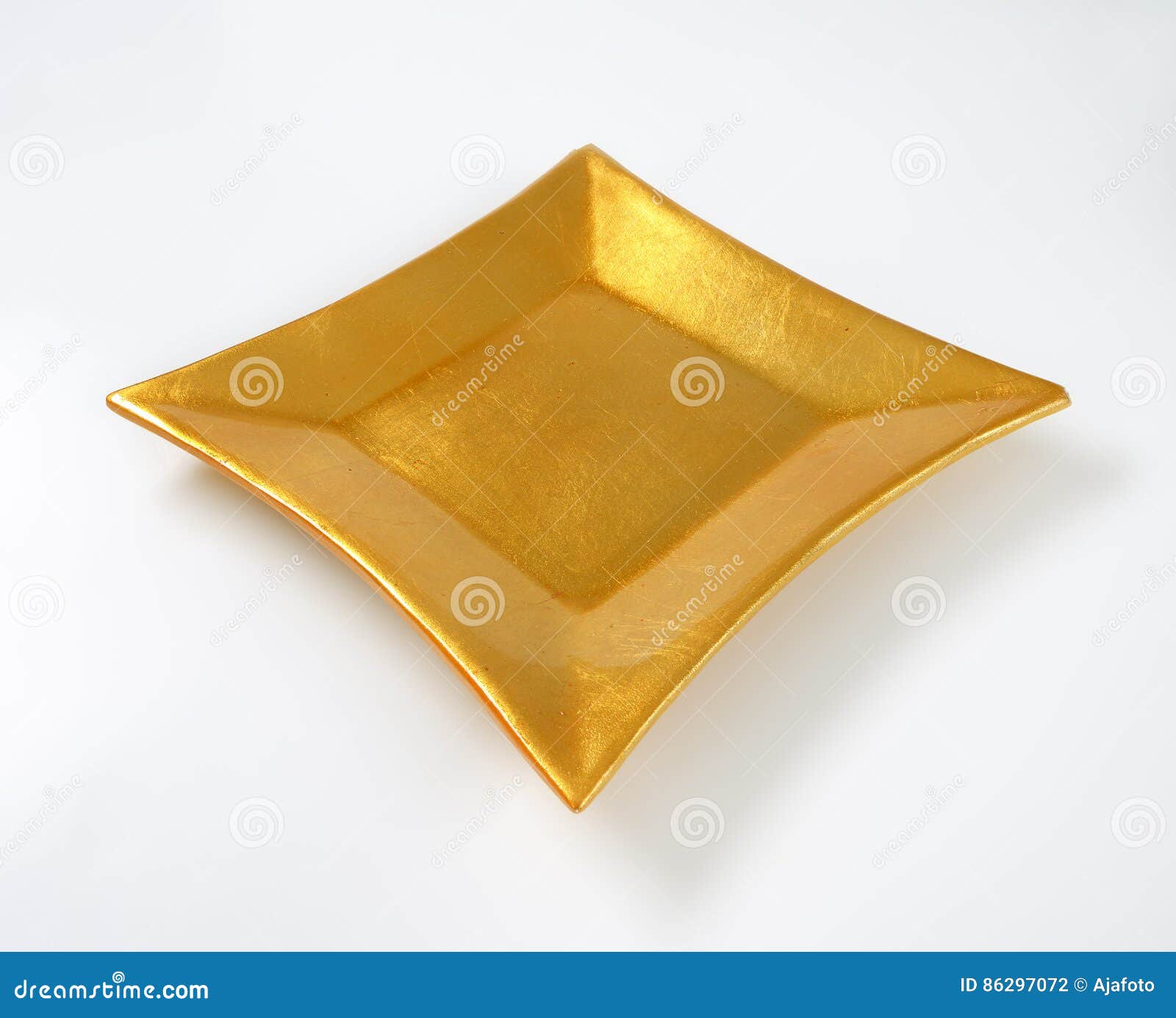 Square gold plate stock photo. Image of plate, dishware - 86297072