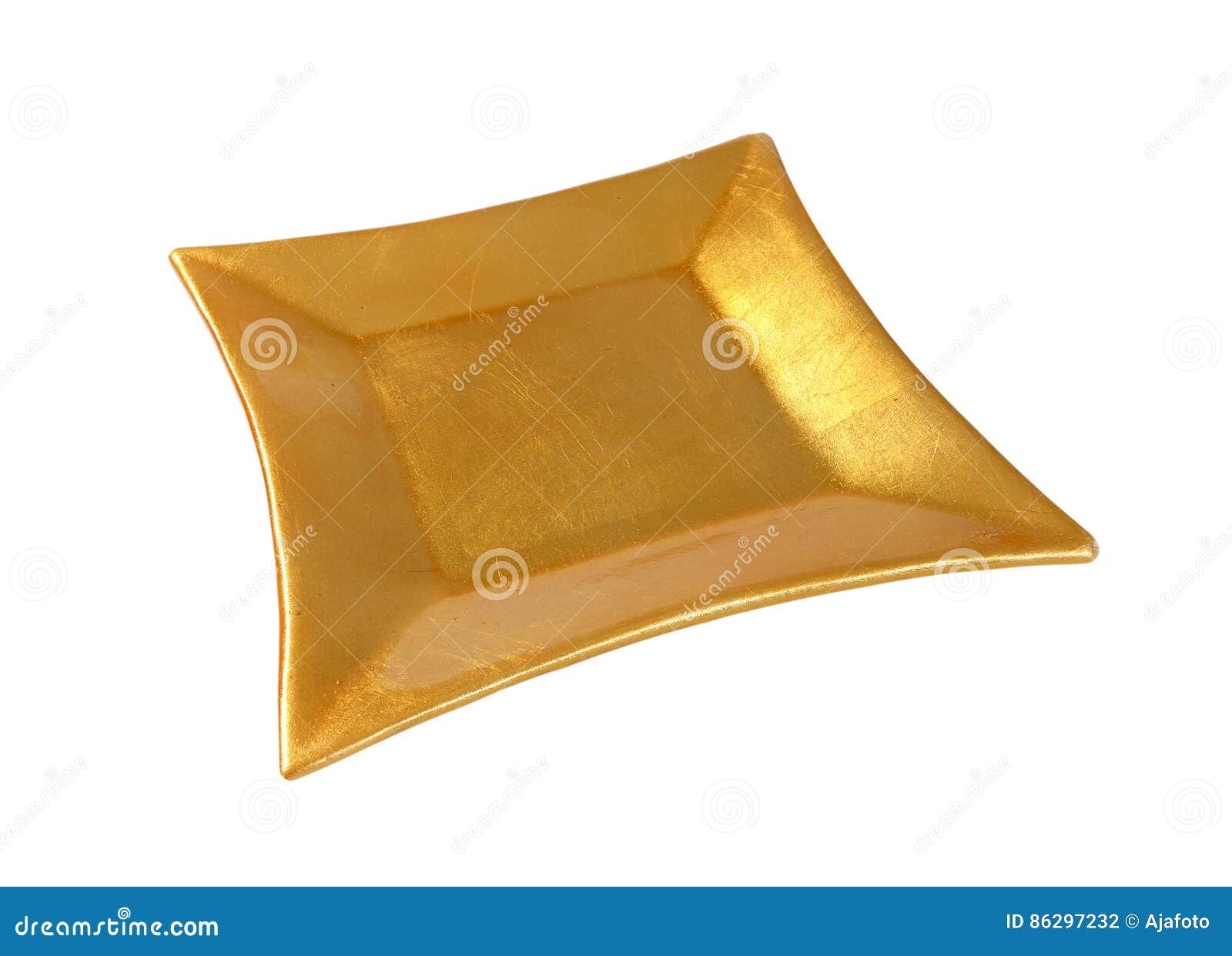 Square gold plate stock photo. Image of modern, single - 86297232