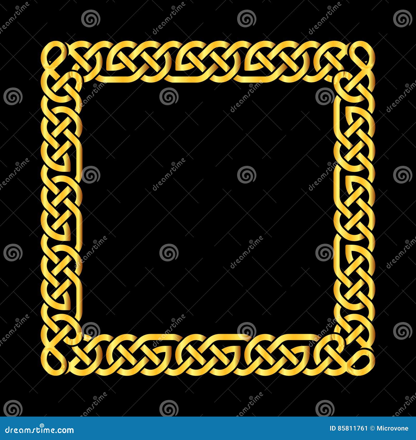 Square Golden Celtic Knots Vector Frame Stock Vector - Illustration of ...