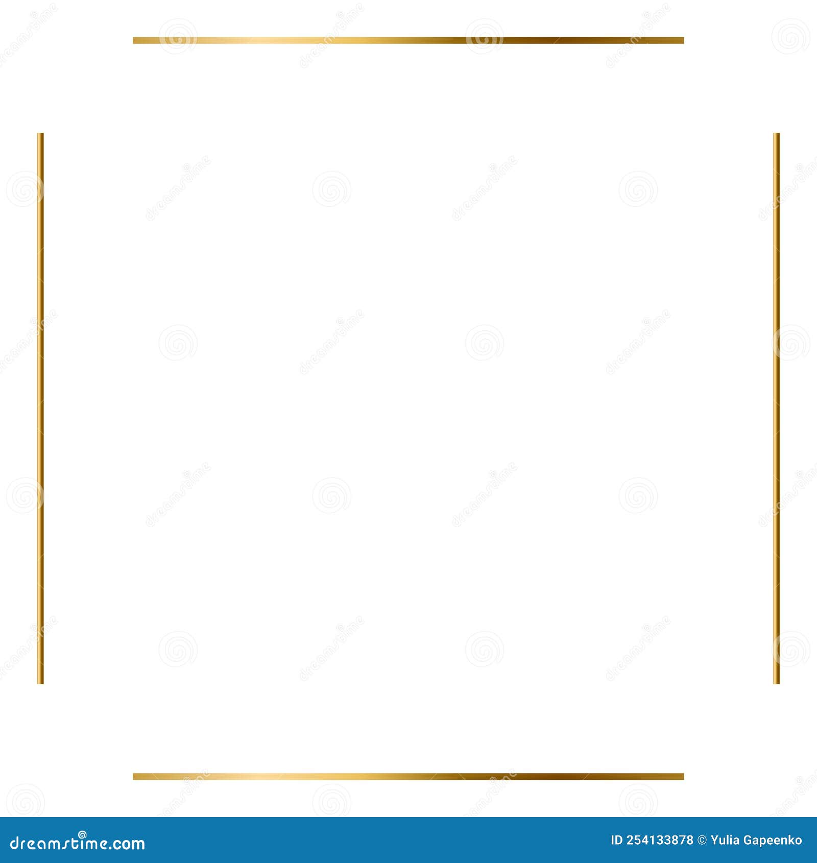 Square Golden Frame on the White Background. EPS10 Stock Vector ...