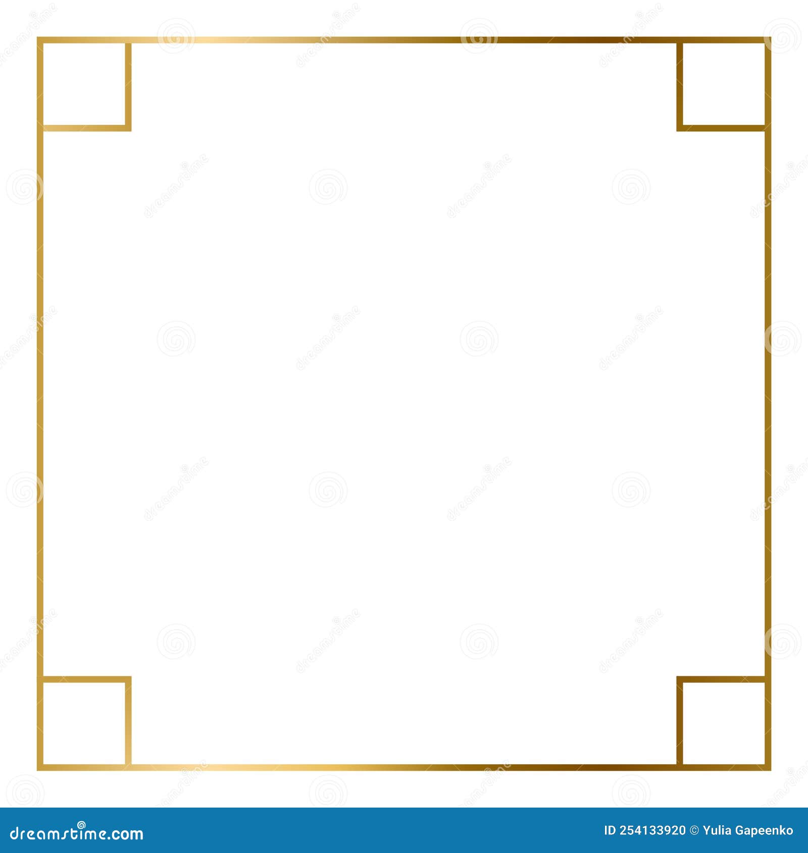 Square Golden Frame on the White Background. EPS10 Stock Vector ...
